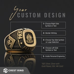 Paster Master Masonic Ring in Sterling Silver Cigar Band Style ...