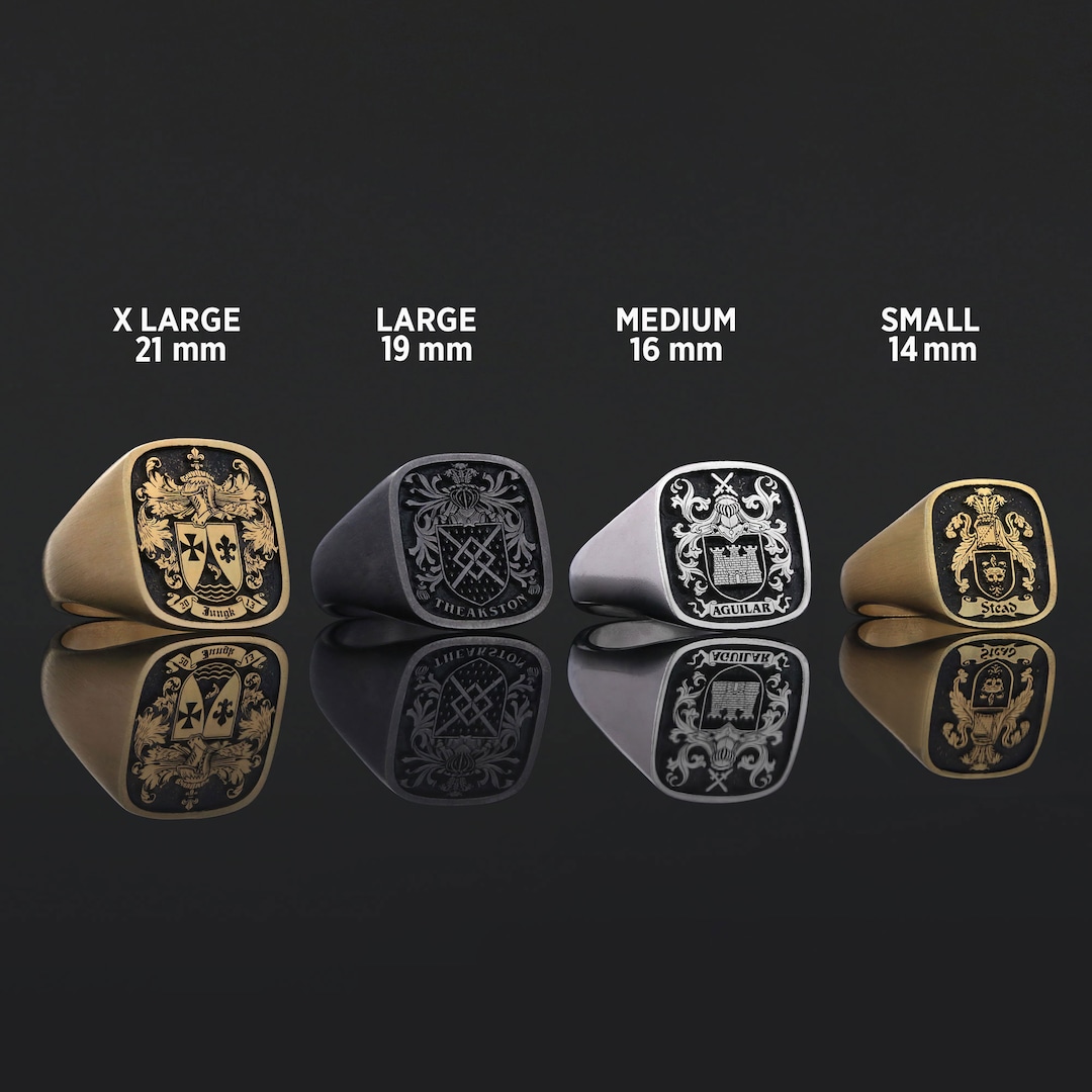 Buy Family Crest Ring, Family Name Ring, Customizable Name Coat of Arms ...