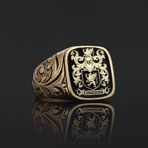 Handmade Family Symbol Ring, Family Crest Ring, Family Name Ring ...