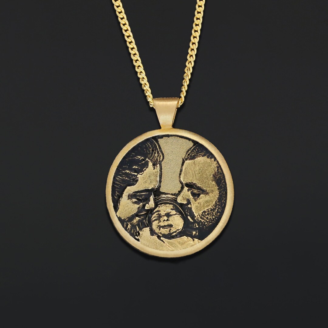Gold Coating Necklace Pendant With Photo, Medallion Necklace, Locket ...