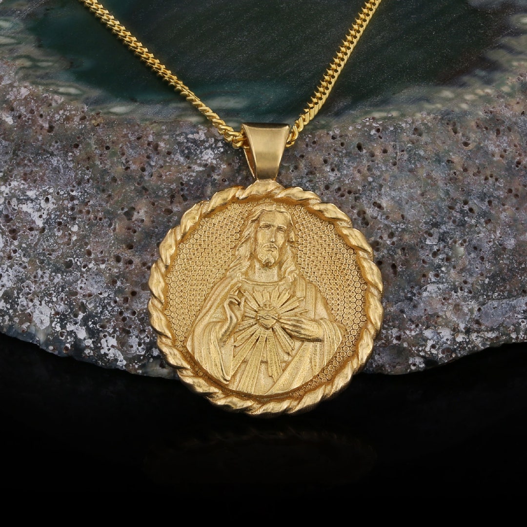 Silver Jesus Necklace With Personalized Engraving, Messiah Necklace ...