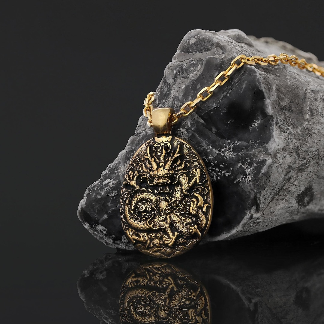 Chinese Dragon Necklace, Silver Dragon Necklace, Symbol of Power ...