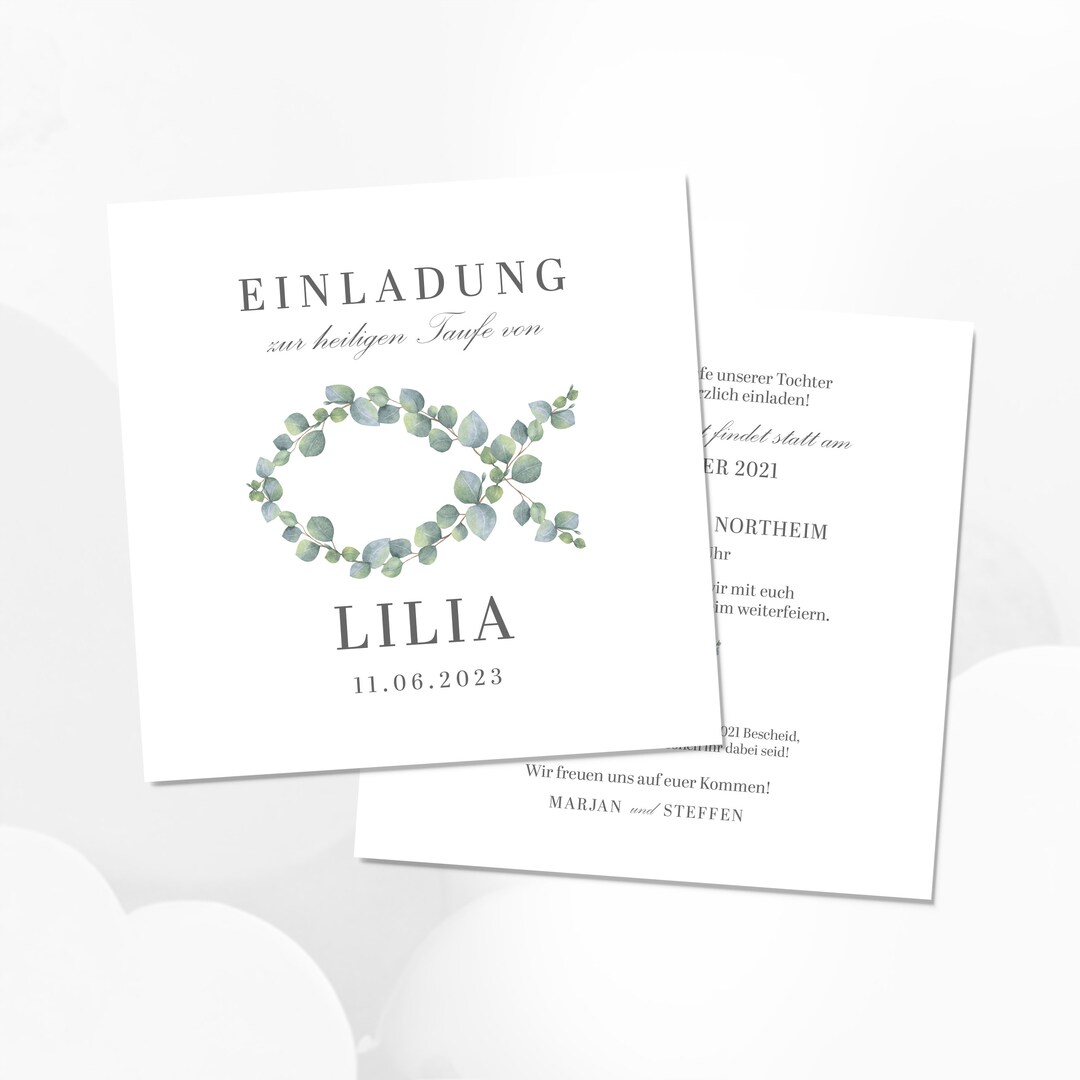 Einladungskarte / Einladung für die Taufe, Konfirmation oder Kommunion ...
