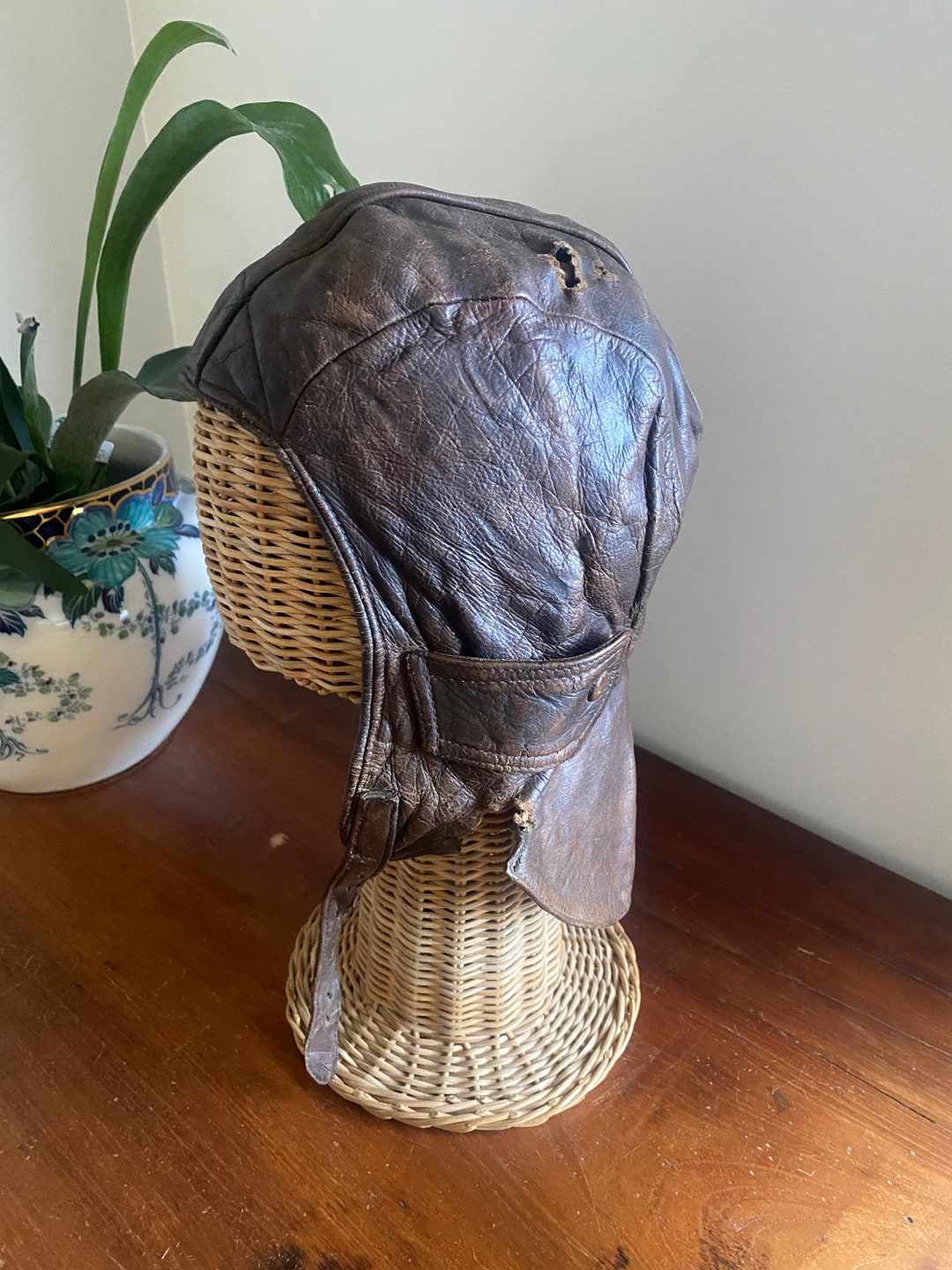 Vintage Leather Flying Helmet - Etsy