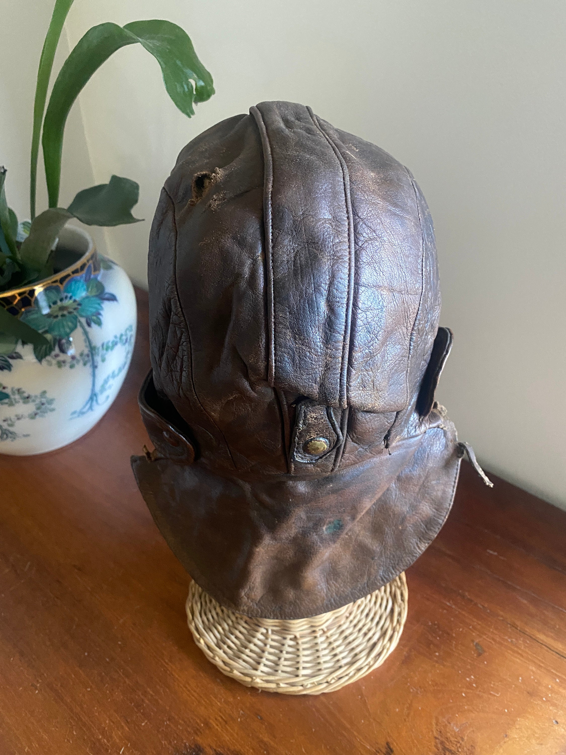Vintage Leather Flying Helmet - Etsy