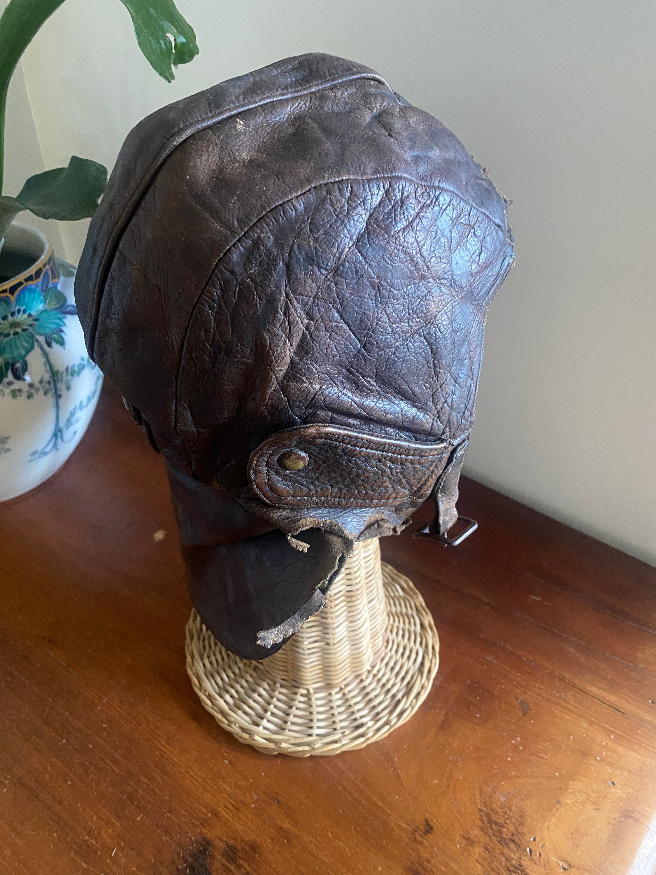Vintage Leather Flying Helmet - Etsy