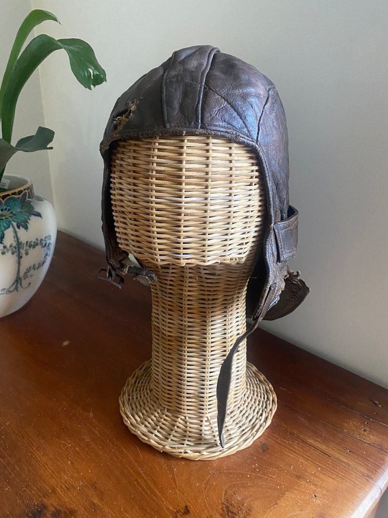 Vintage Leather Flying Helmet - Etsy