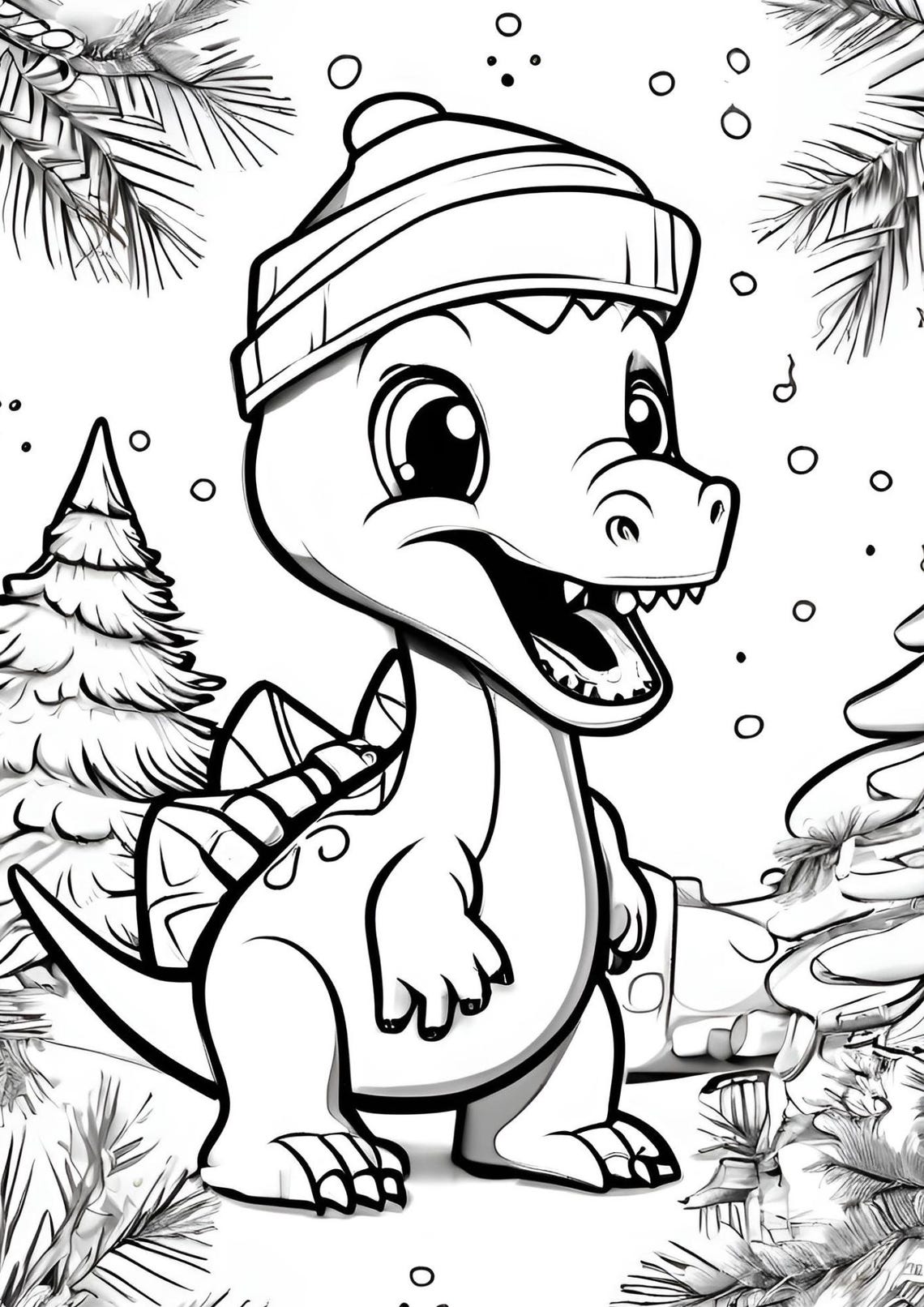 Christmas Dinosaur Coloring Book | Holiday Dinosaurs to Color | Fun ...