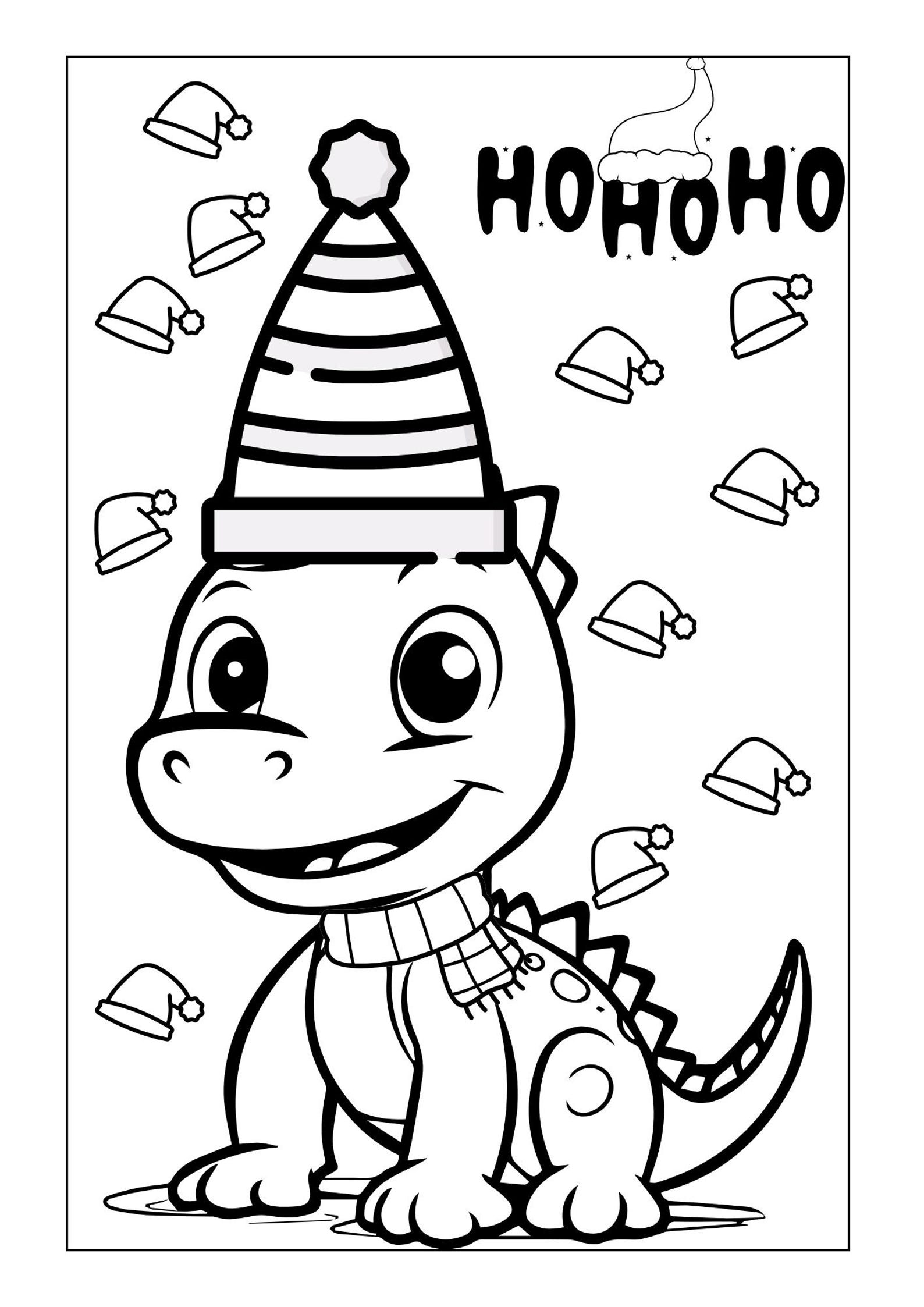 Christmas Dinosaur Coloring Book | Holiday Dinosaurs to Color | Fun ...