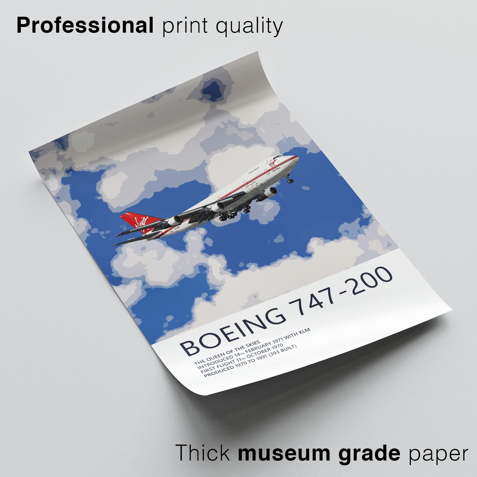 Virgin Atlantic Boeing 747 Classic Print, Aviation Art, Airliner Art ...