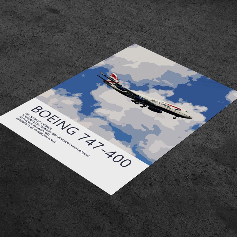 British Airways Boeing 747 Poster - Plane Art for Aviation Enthusiasts ...