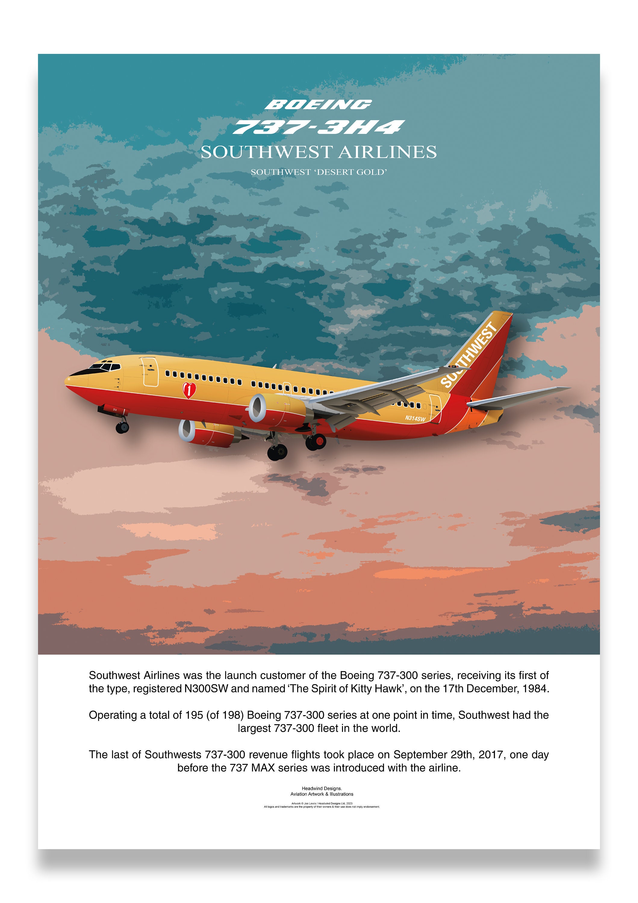 Southwest Boeing 737 Poster Boeing Artwork Gift for Pilot - Etsy