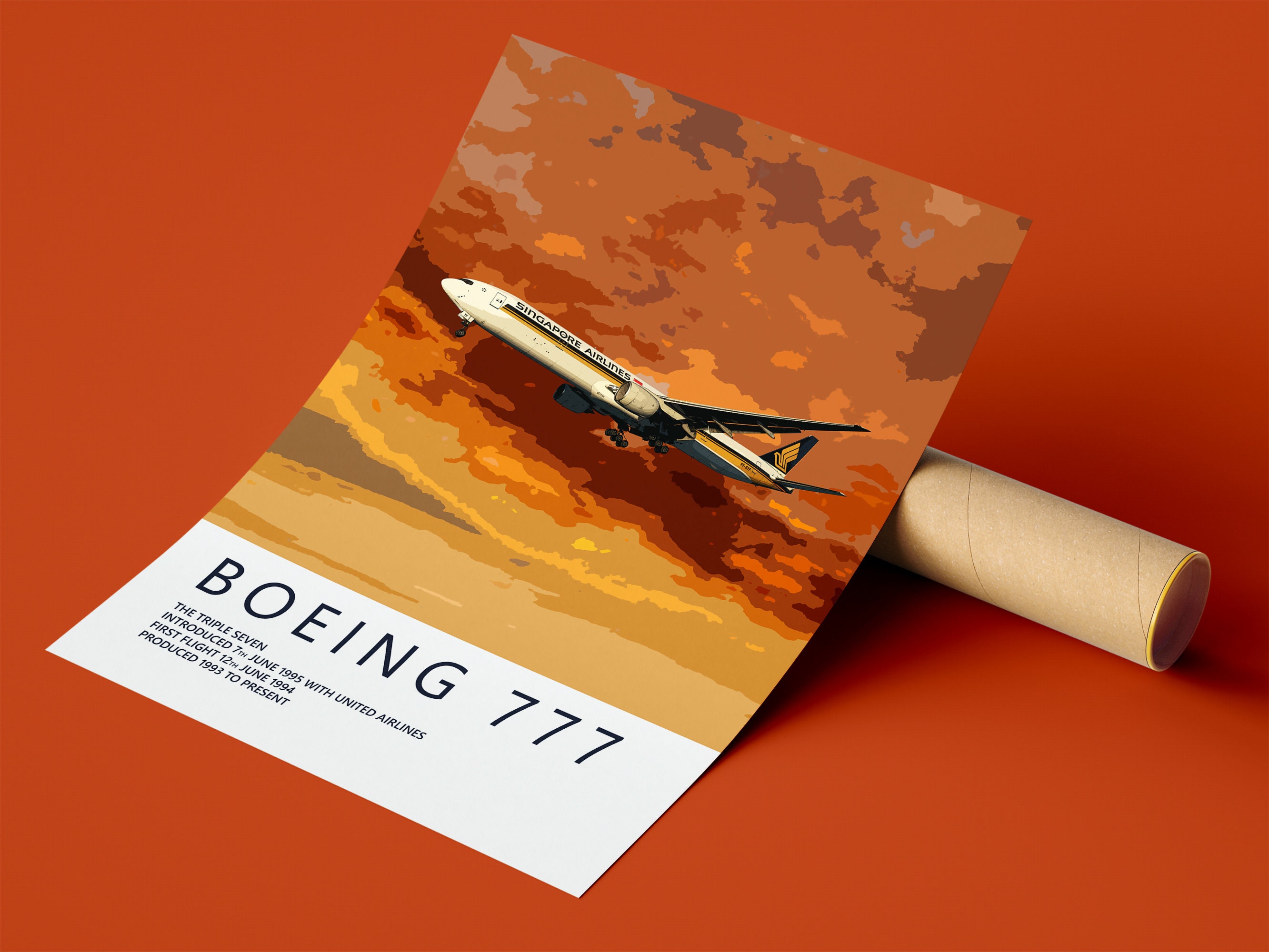 Singapore Airlines Boeing 777 Poster, Gift for Pilot, Aviation Poster ...