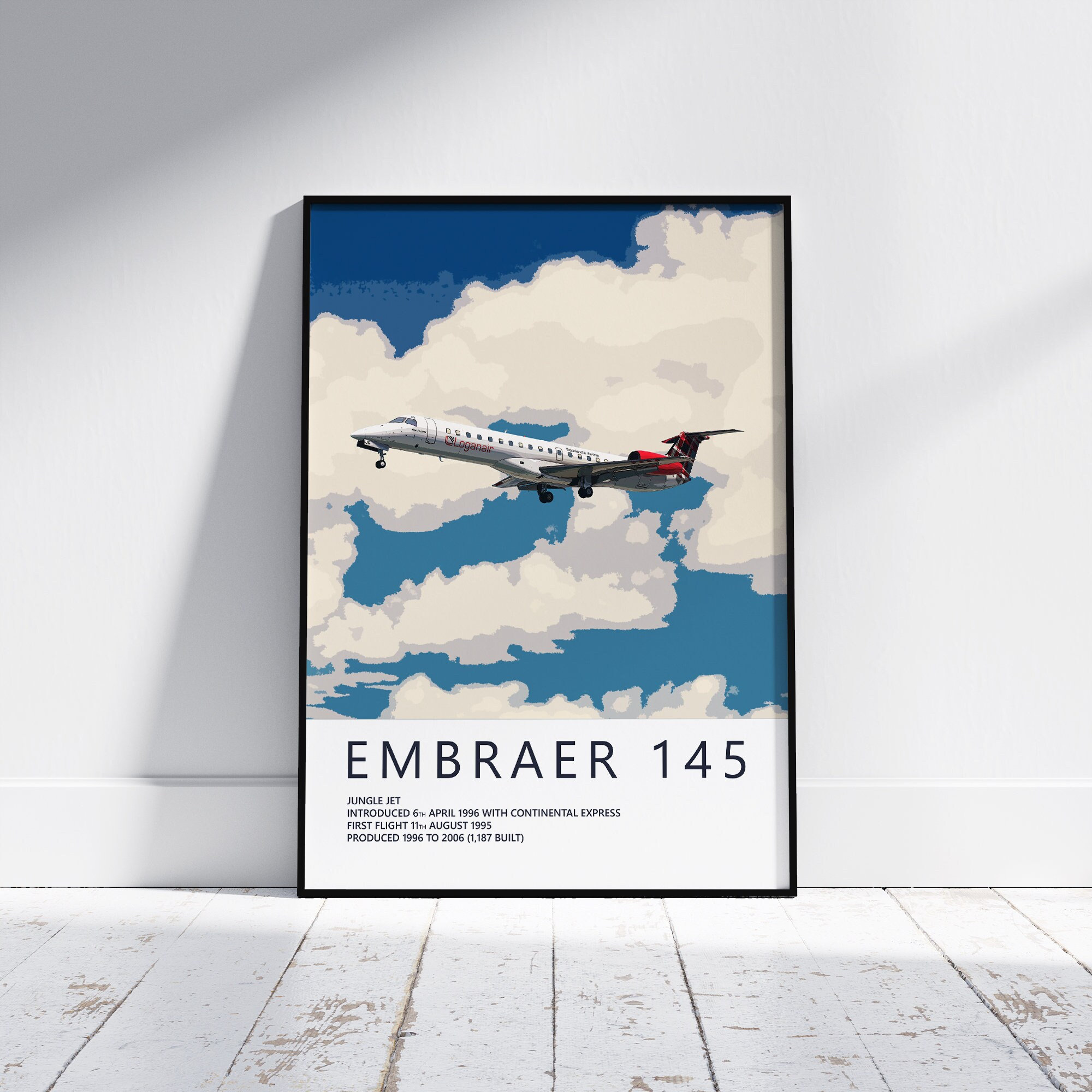 Loganair Embraer ERJ145 Poster - Aviation Art & Pilot Gifts - Airline ...