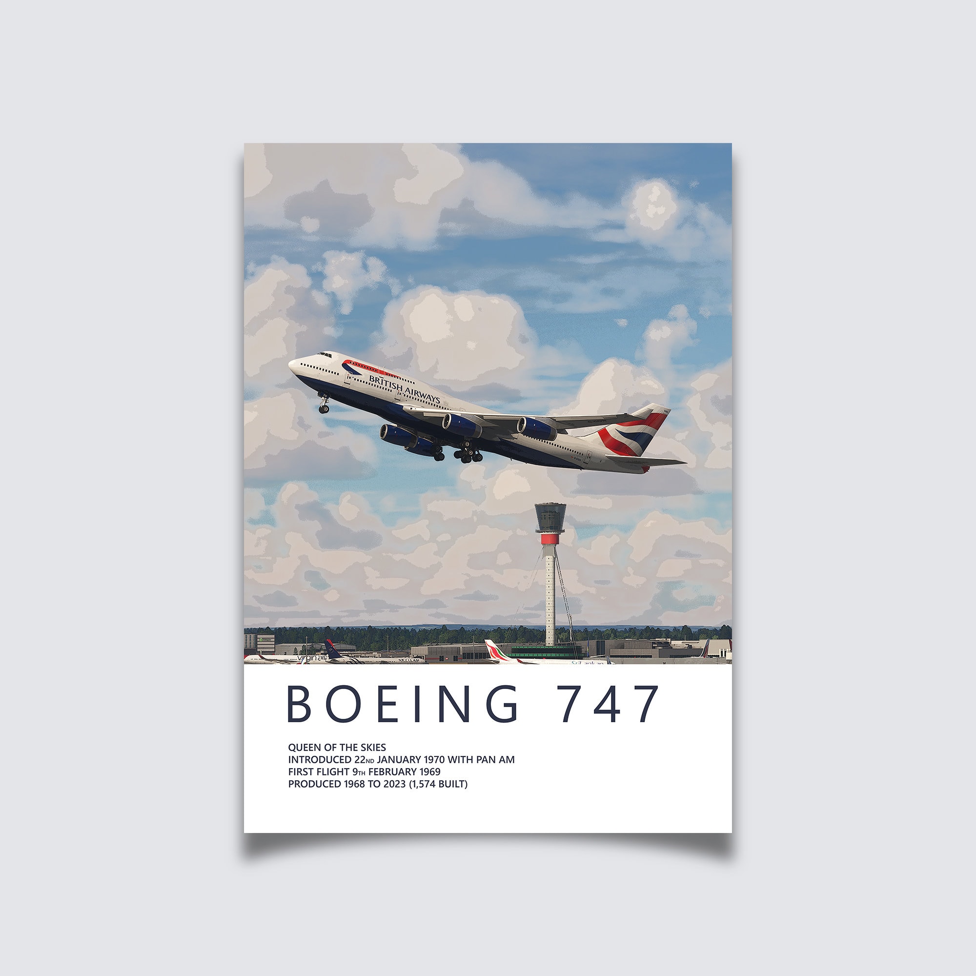 British Airways Boeing 747 Poster Aviation Art for Pilots & Enthusiasts ...