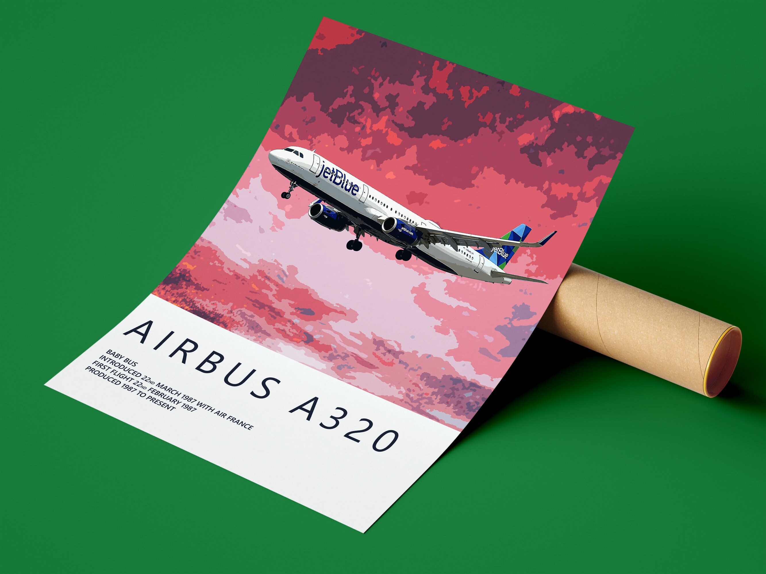 Jetblue Airbus A320 Poster, Gift for Pilot, Aviation Poster, Aviation ...