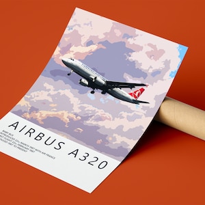 Turkish Airlines Airbus A320 Poster, Gift for Pilot, Aviation Poster ...