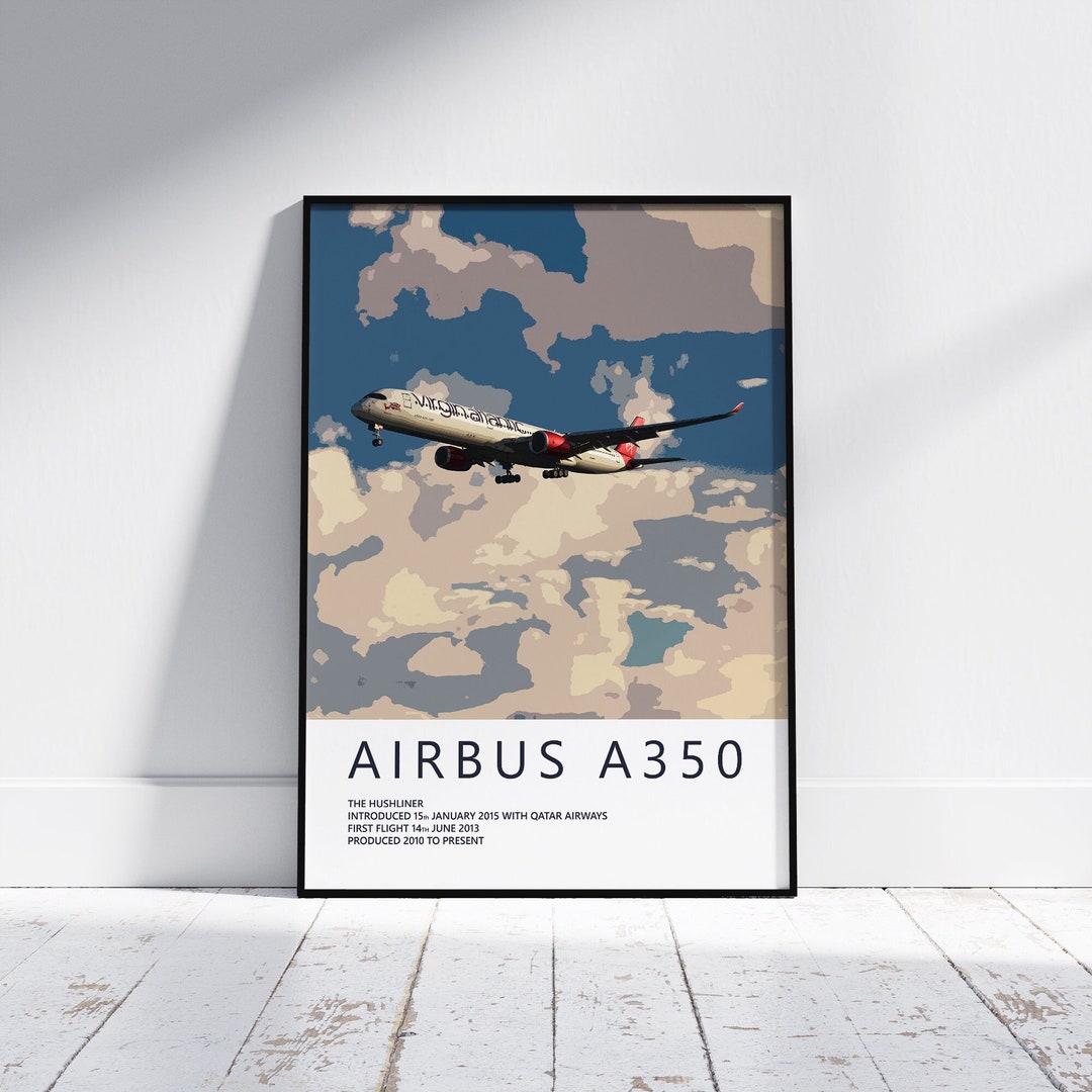 Virgin Atlantic Airbus A350 Poster - Aviation Art & Pilot Gifts ...