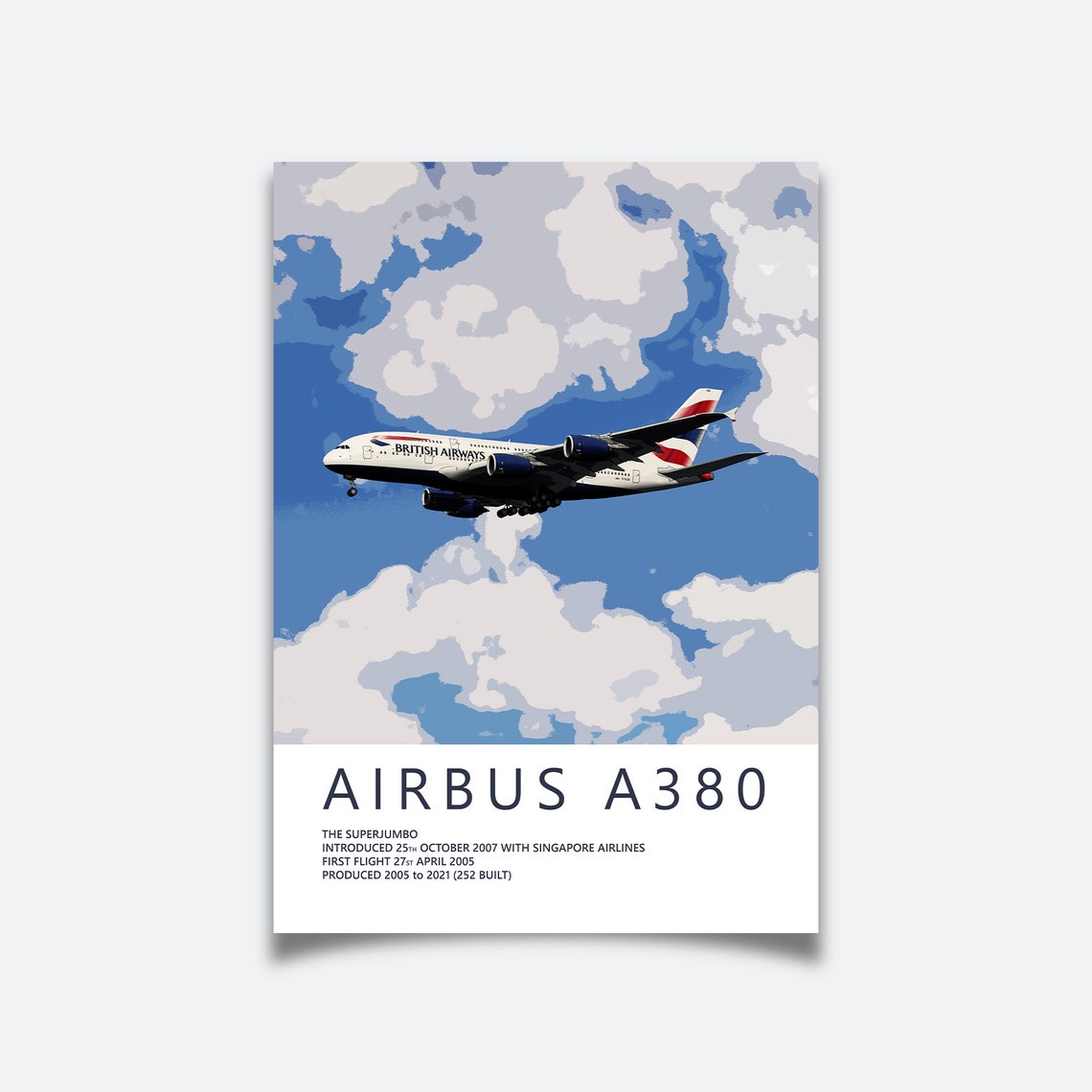 British Airways Airbus A380 Poster - Plane Art for Aviation Enthusiasts ...