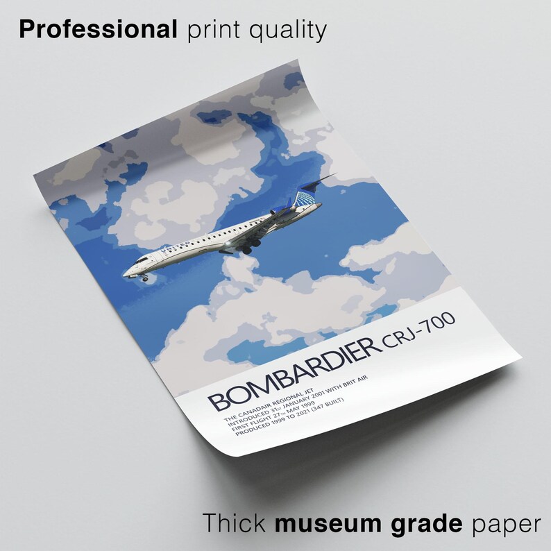 United Express (skywest) Bombardier CRJ-700 Poster | Detailed Aviation ...