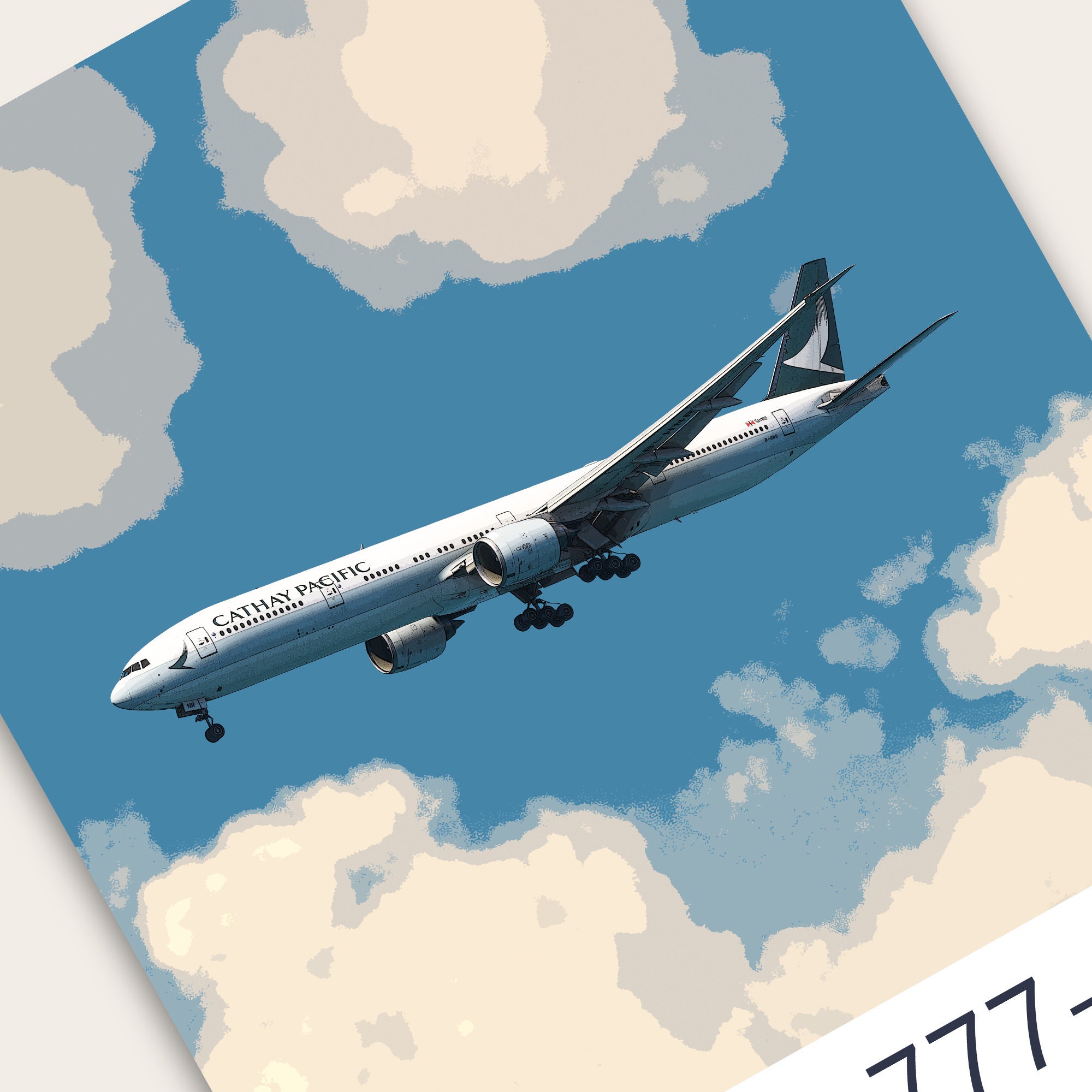 Cathay Pacific Boeing 777 Poster Plane Art for Aviation Enthusiasts ...