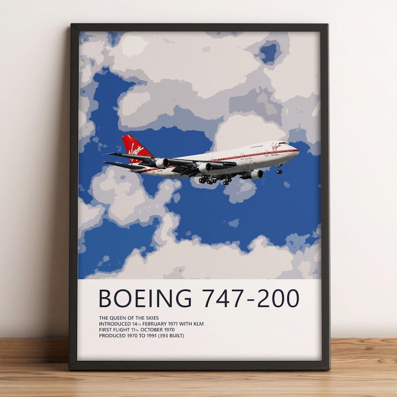 Virgin Atlantic Boeing 747 Classic Print, Aviation Art, Airliner Art ...