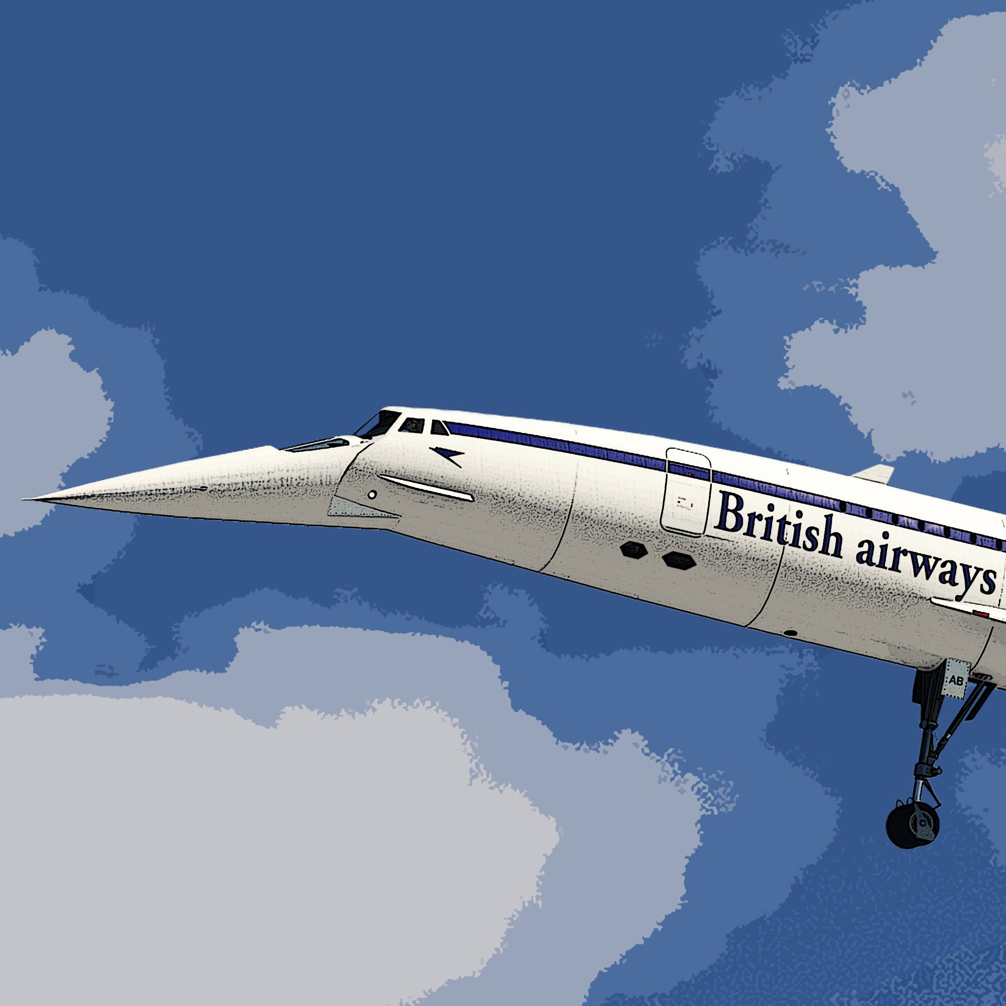 British Airways Concorde Poster Negus Plane Art for Aviation ...