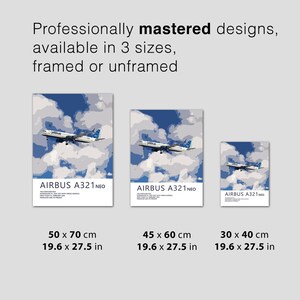 Jetblue Airbus A321 NEO Poster | Detailed Aviation Art Print | Civil ...