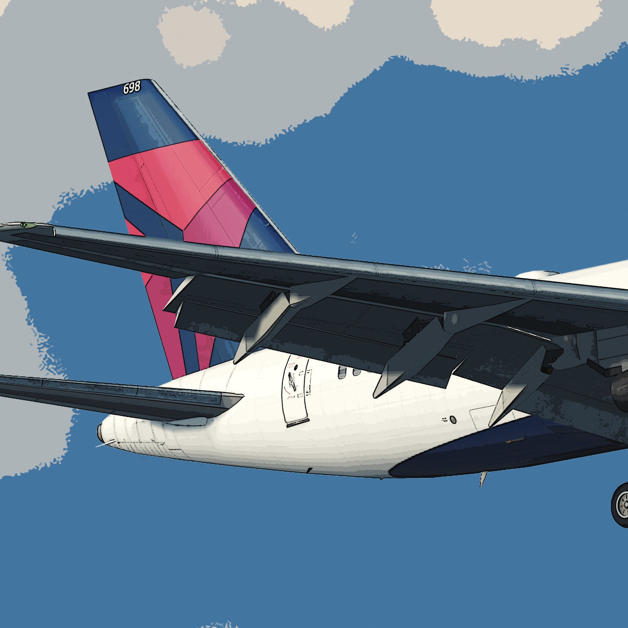 Delta Air Lines Boeing 757 Poster Fine Aviation Artwork Fantastic Gift ...