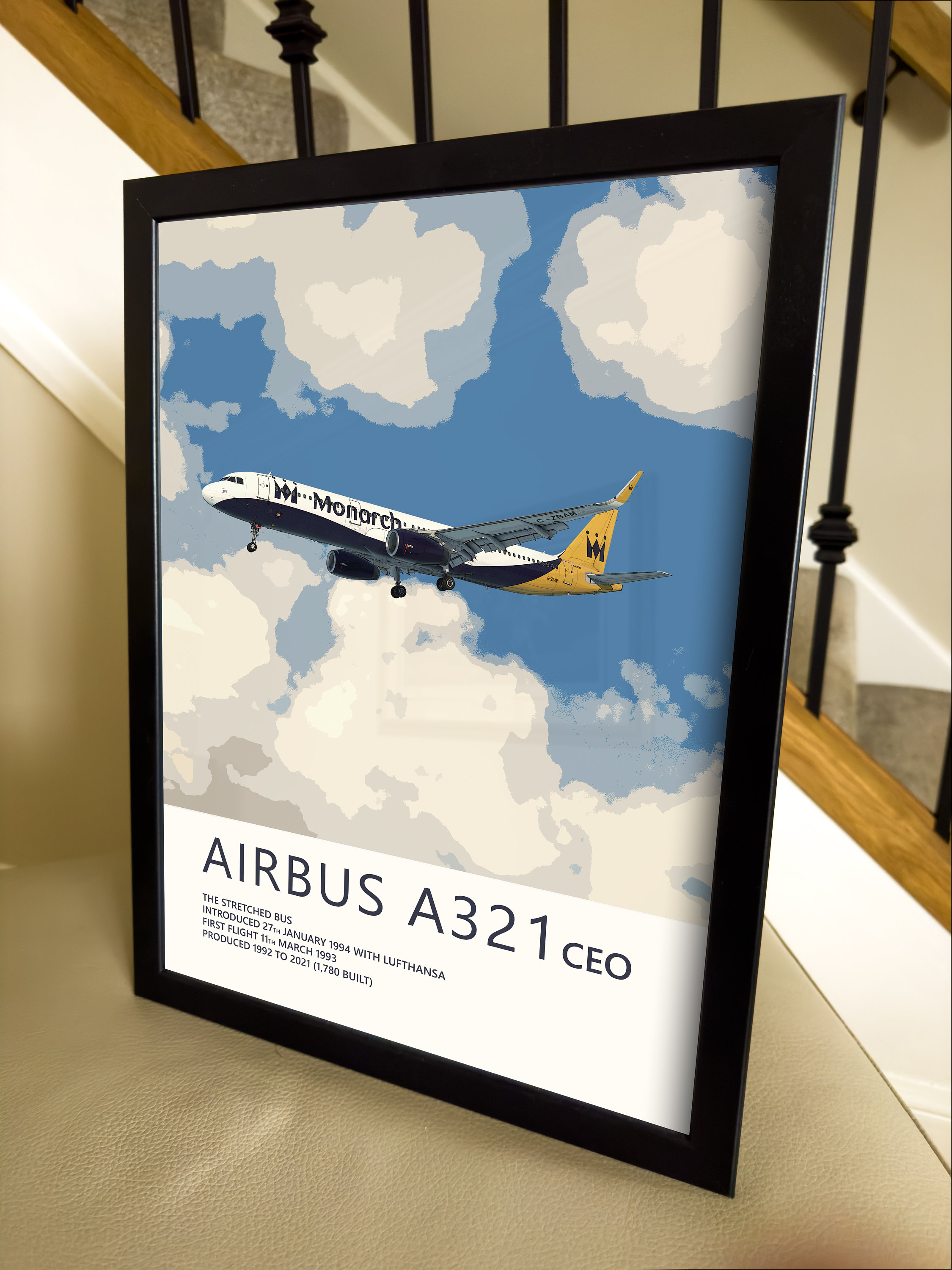 Monarch Airbus A321 Poster - Plane Art for Aviation Enthusiasts & Pilot ...