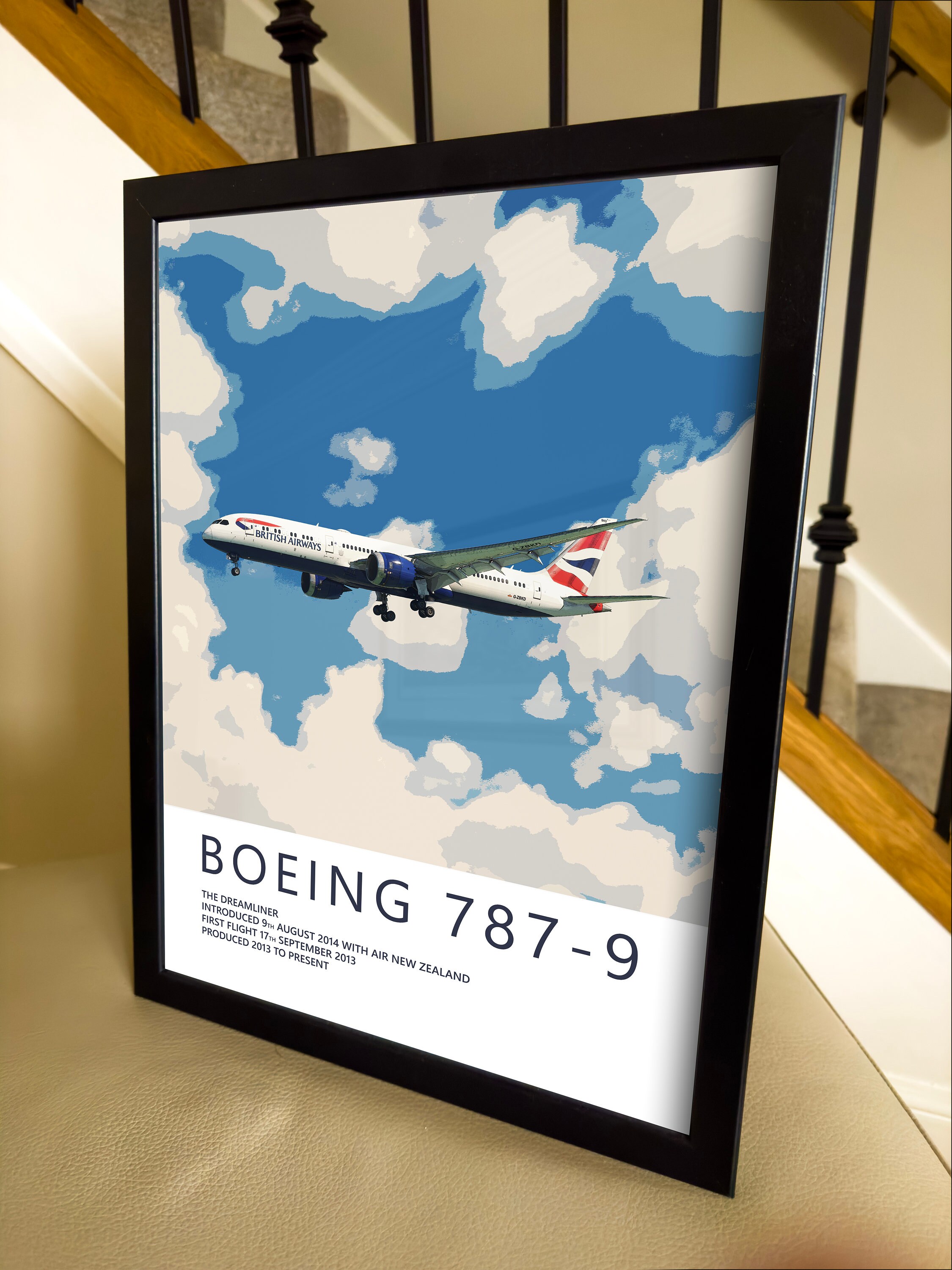 British Airways Boeing 787 Poster Fine Aviation Artwork Airplane ...