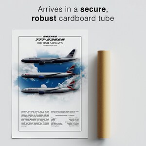 British Airways Boeing 777 Poster | Detailed Aviation Art Print | Civil ...