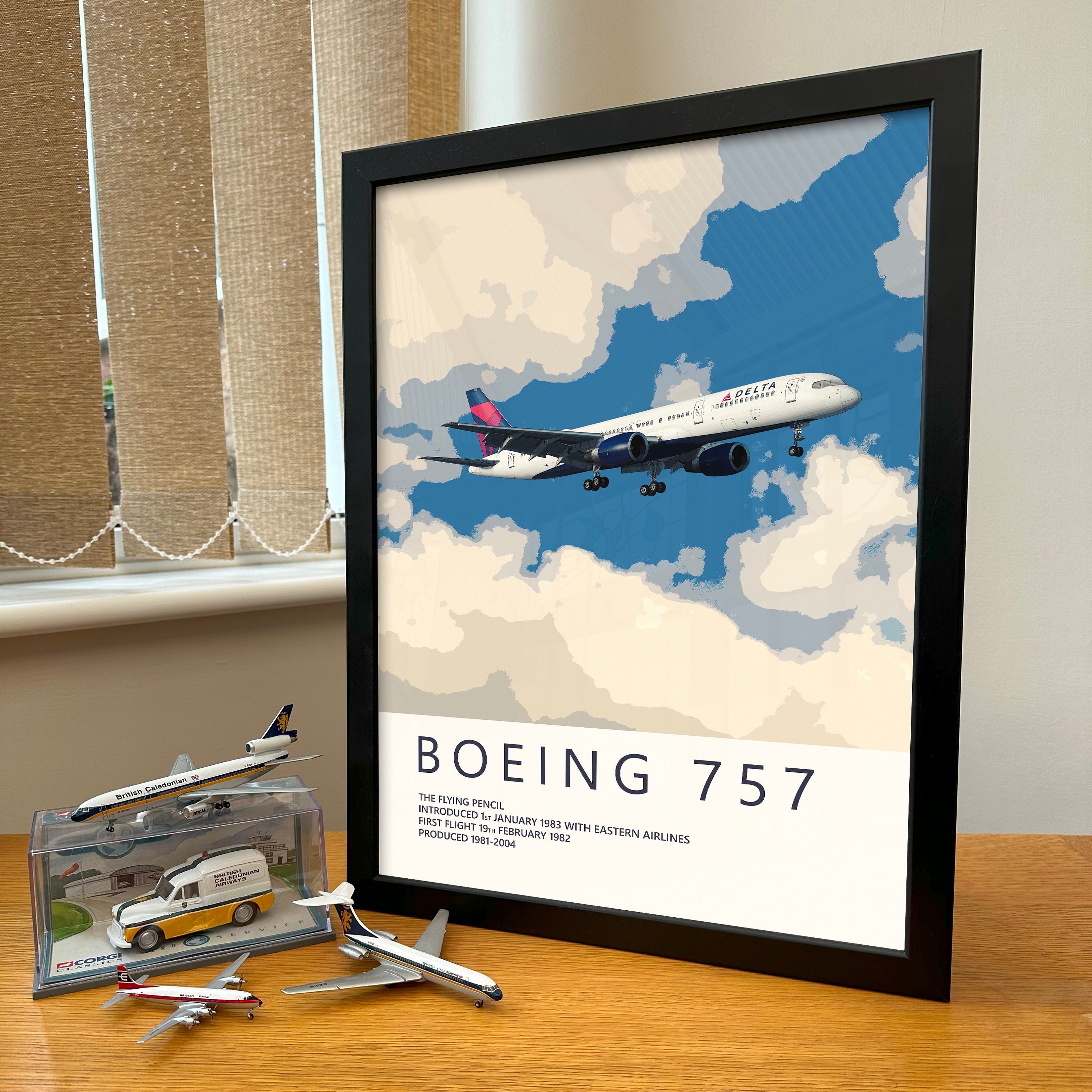 Delta Air Lines Boeing 757 Poster Fine Aviation Artwork Fantastic Gift ...