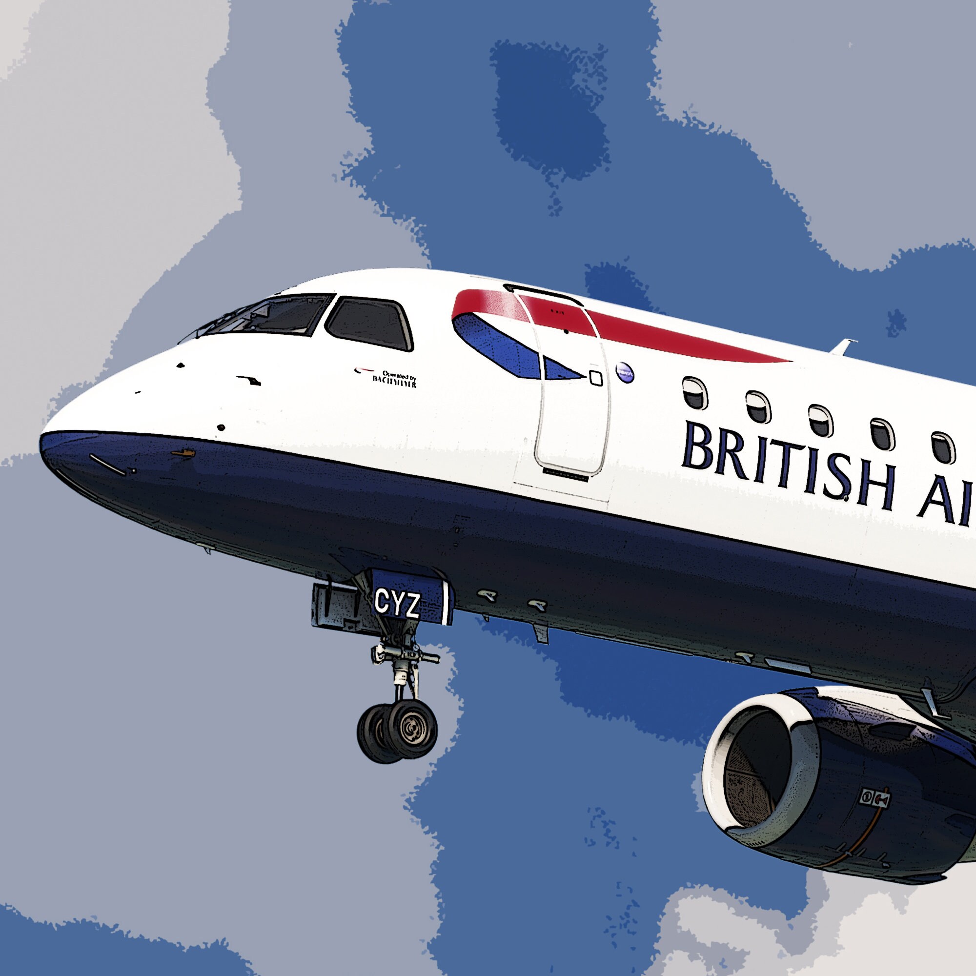 British Airways Embraer 190 Poster Plane Art for Aviation Enthusiasts ...