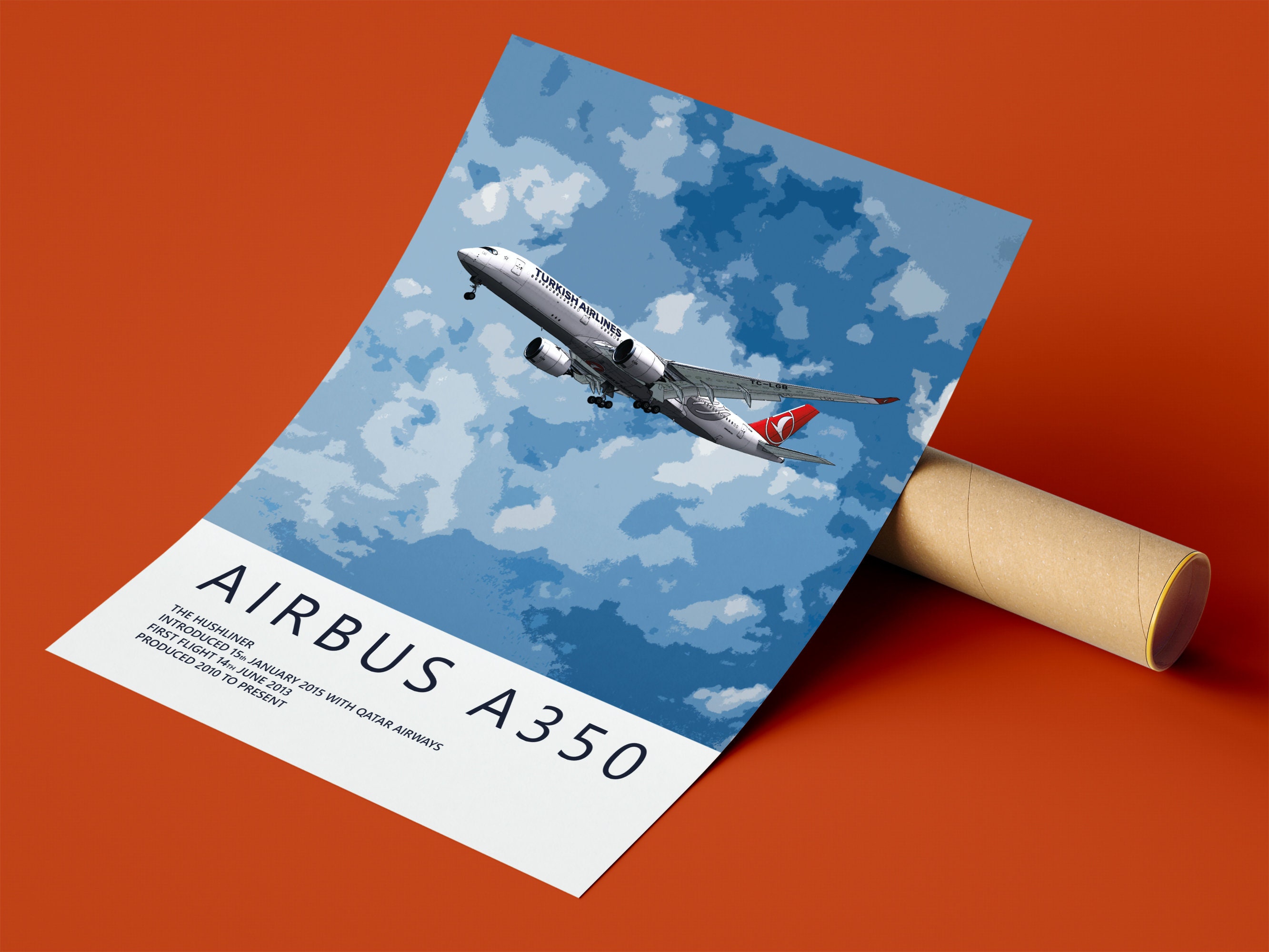 Turkish Airlines Airbus A350 Poster, Airbus Artwork, Gift for Pilot ...
