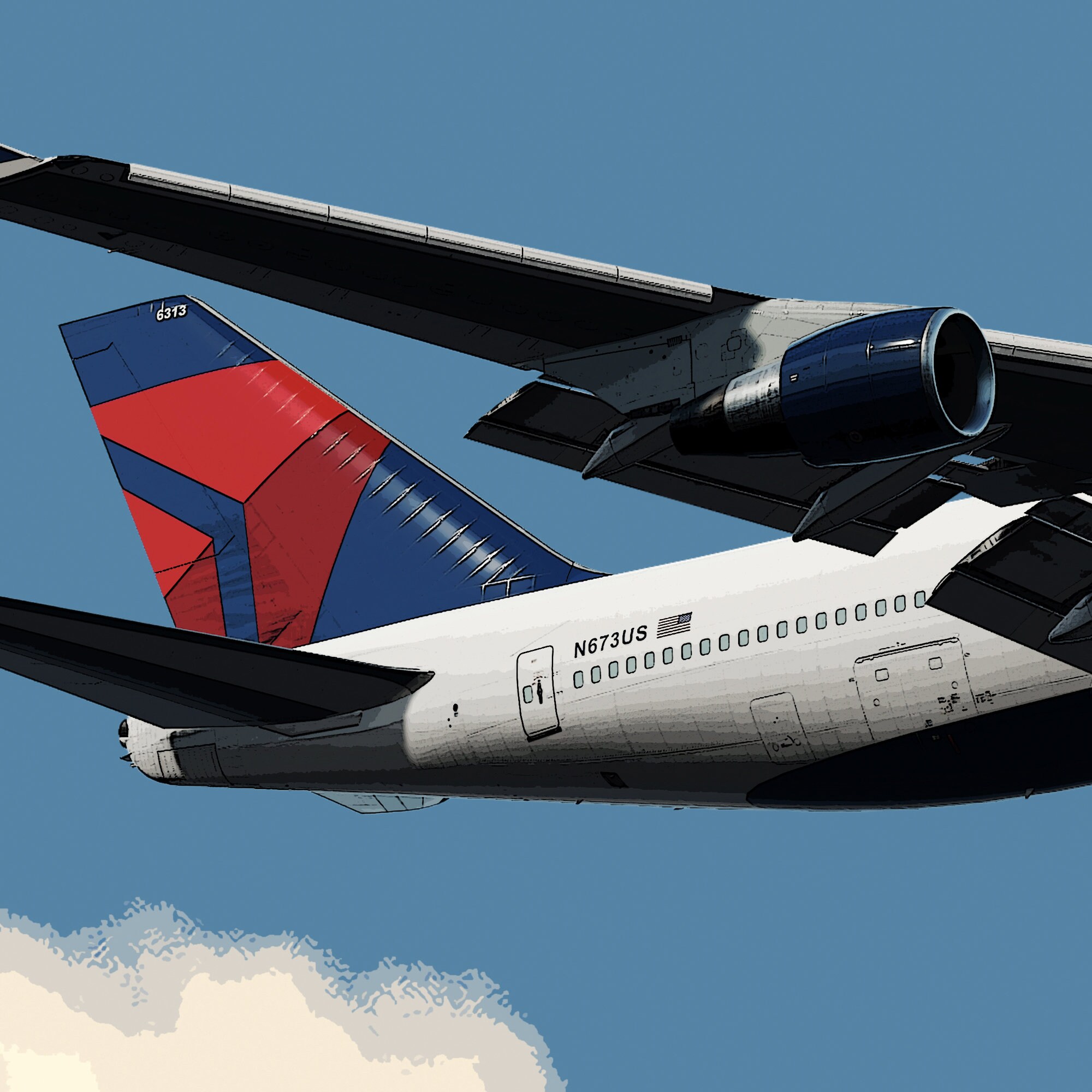 Delta Air Lines Boeing 747 Poster - Fine Aviation Artwork - Airplane ...