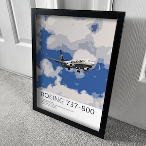 Ryanair Boeing 737 Poster - Plane Art for Aviation Enthusiasts & Pilot ...