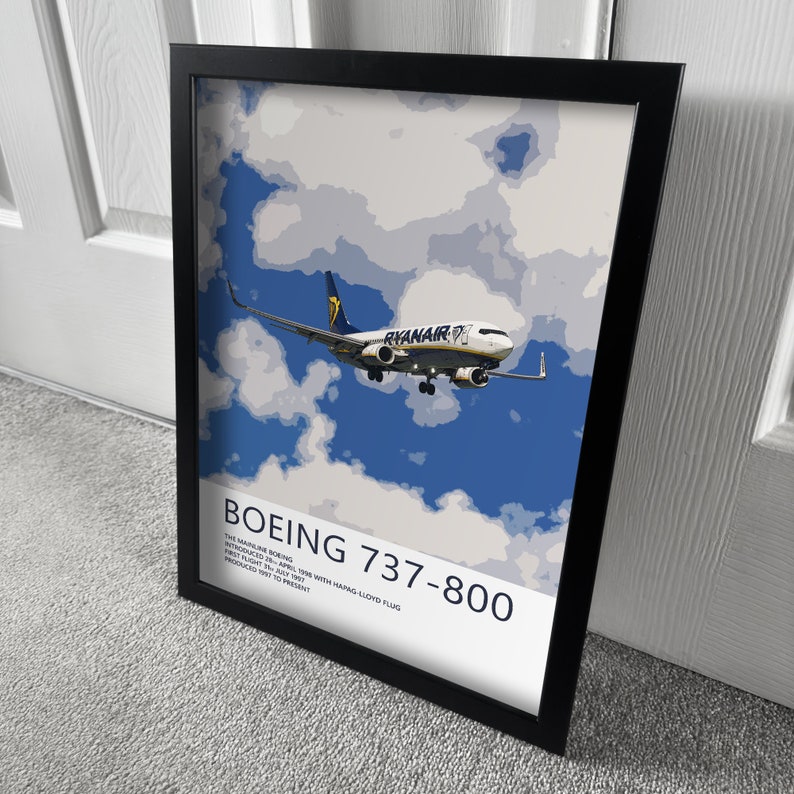 Ryanair Boeing 737 Poster - Plane Art for Aviation Enthusiasts & Pilot ...