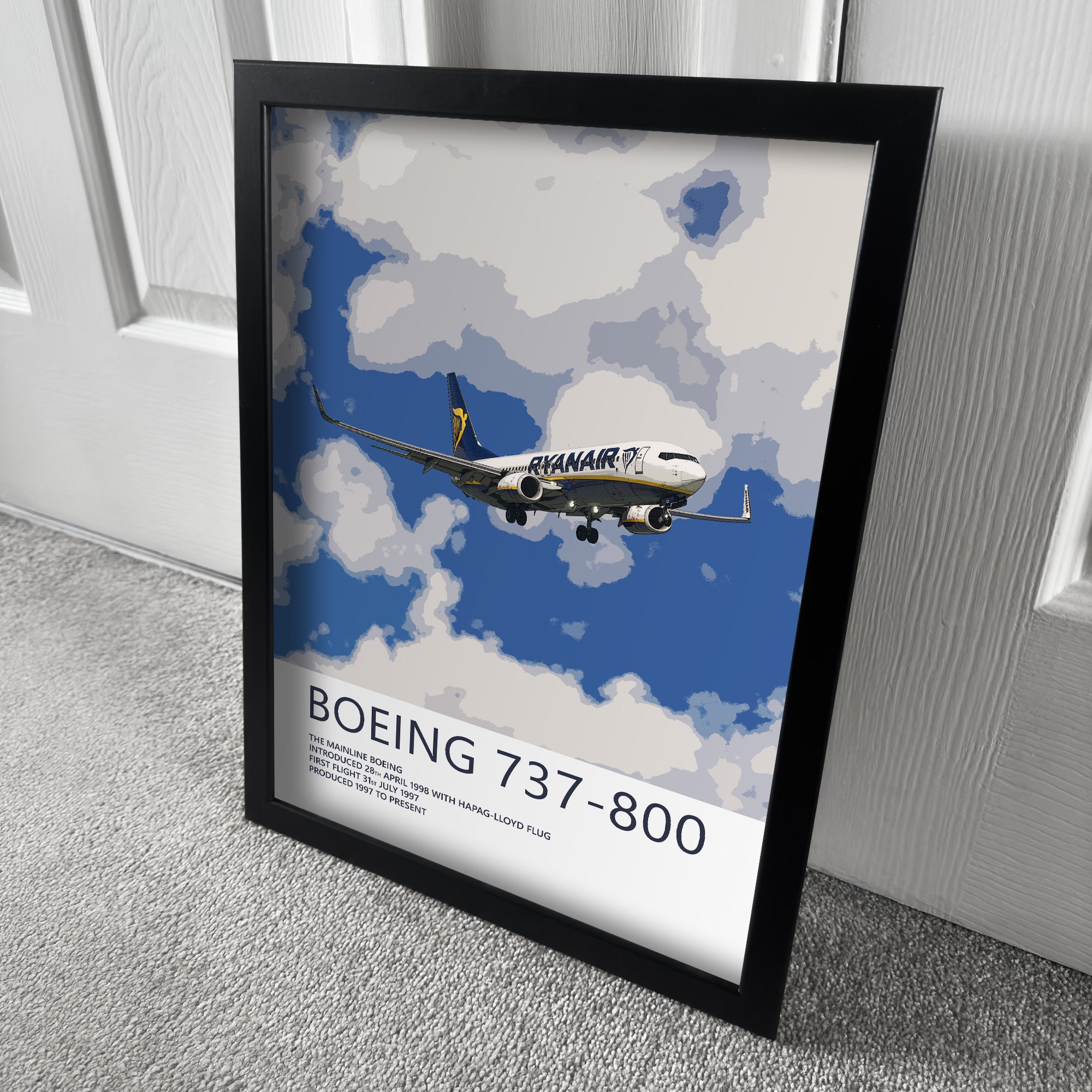 Ryanair Boeing 737 Poster - Plane Art for Aviation Enthusiasts & Pilot ...
