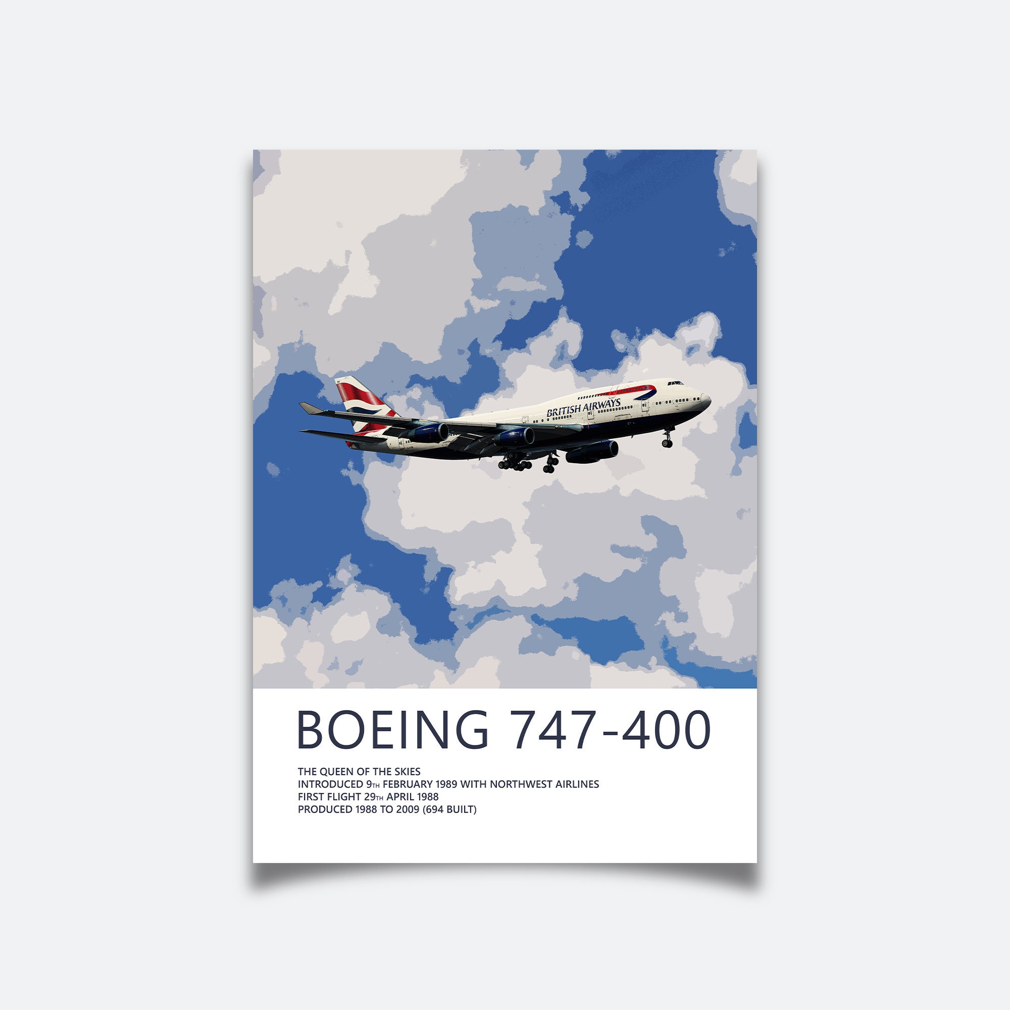 British Airways Boeing 747 Poster - Plane Art for Aviation Enthusiasts ...