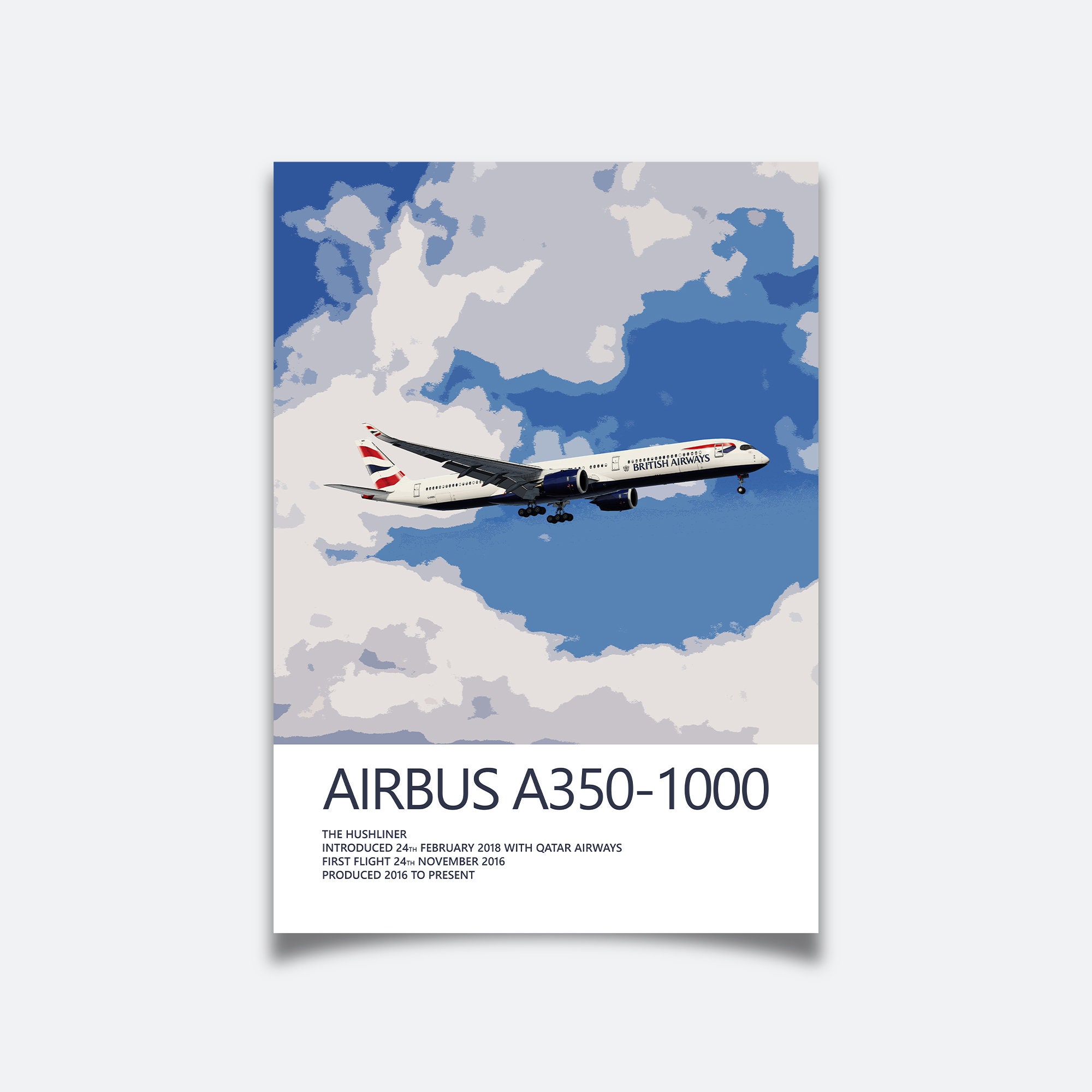 British Airways Airbus A350 Poster Plane Art for Aviation Enthusiasts ...