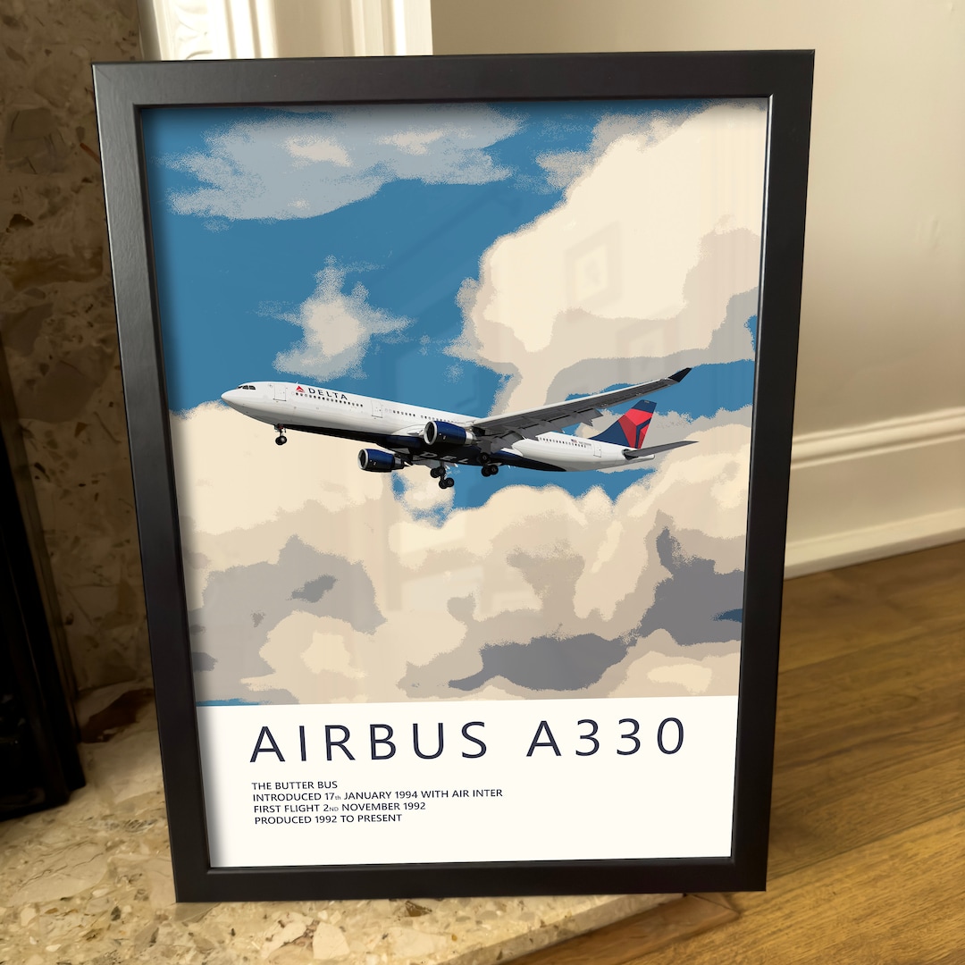 Delta Air Lines Airbus A330 Poster - Fine Aviation Artwork - Airplane ...