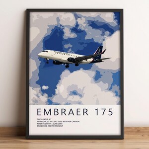 Republic Airways Embraer 175 Poster | Detailed Aviation Art Print ...