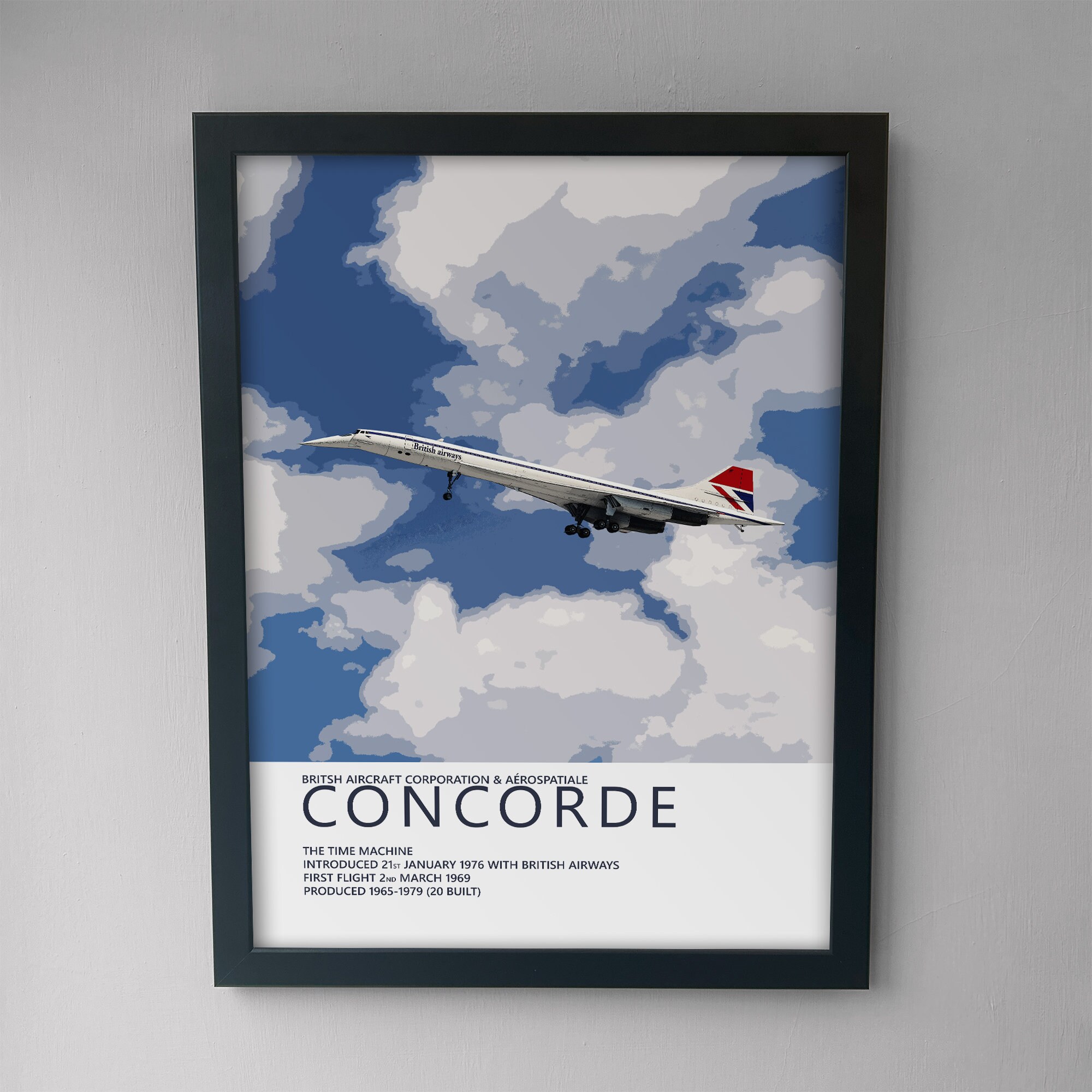 British Airways Concorde Poster Negus Plane Art for Aviation ...