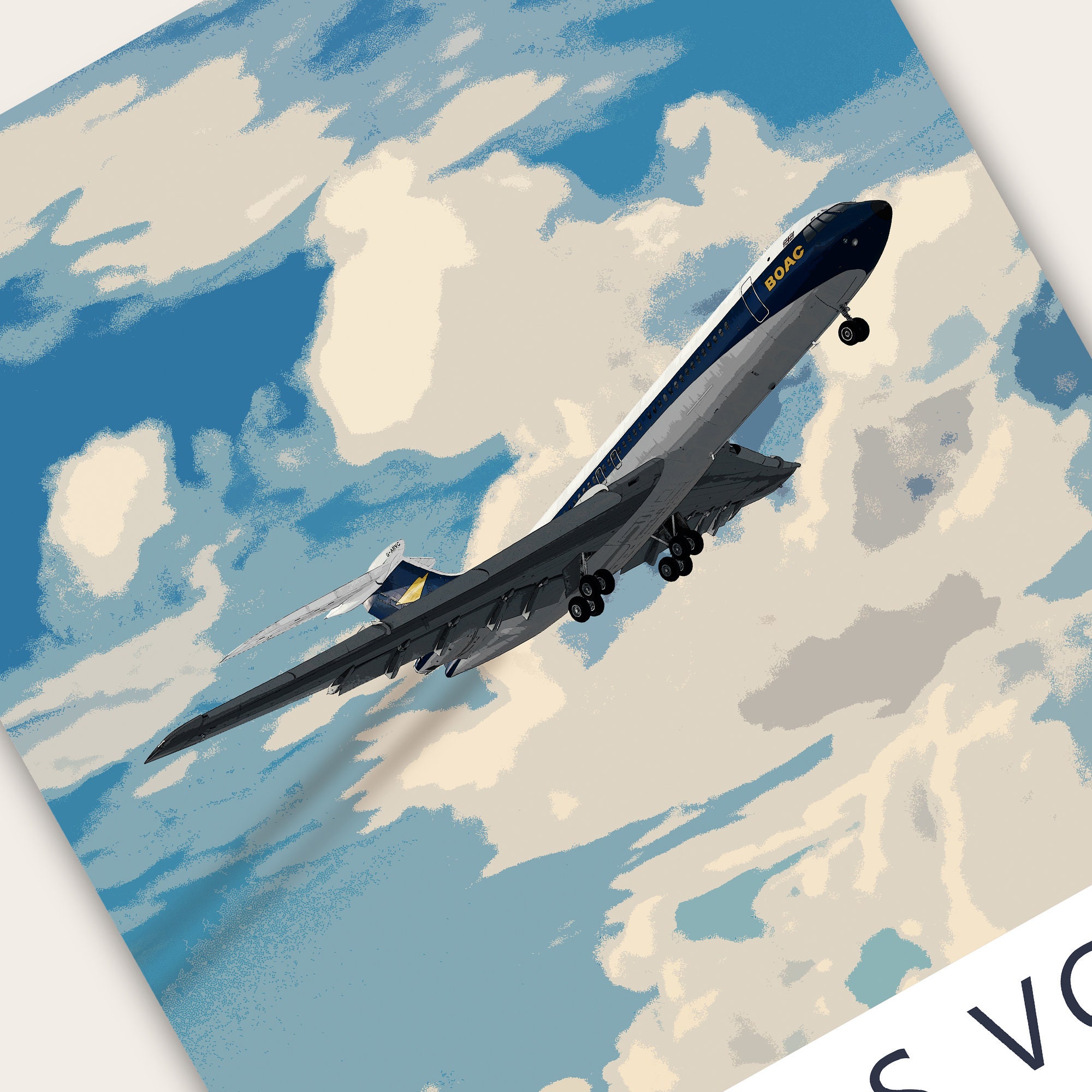 BOAC Vickers VC10 Poster Fine Aviation Artwork Airplane Posters Gift ...