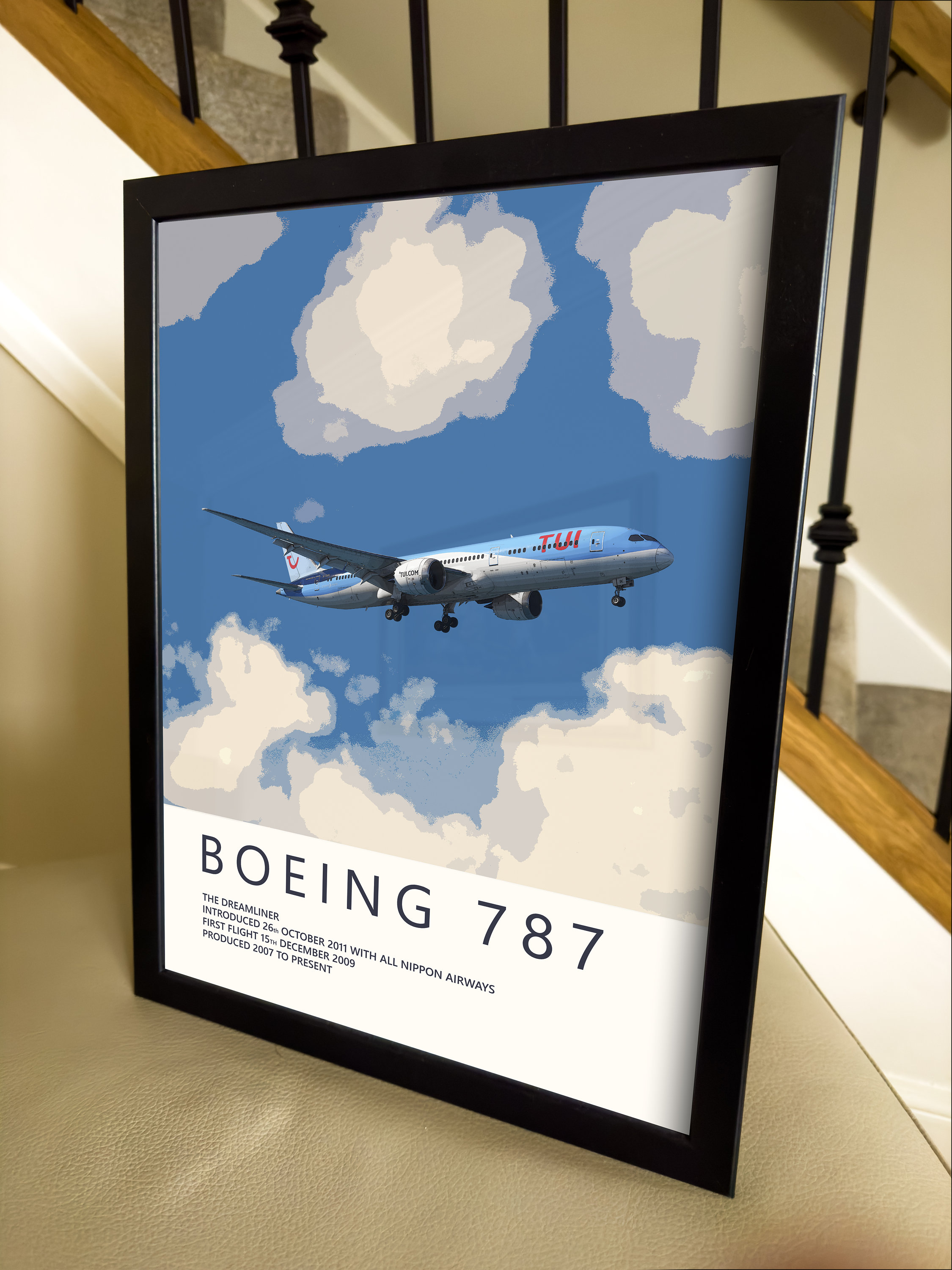 TUI Boeing 787 Poster - Fine Aviation Artwork - Airplane Posters - Gift ...