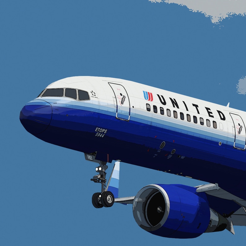 United Airlines Boeing 757 Poster - Fine Aviation Artwork - Fantastic ...