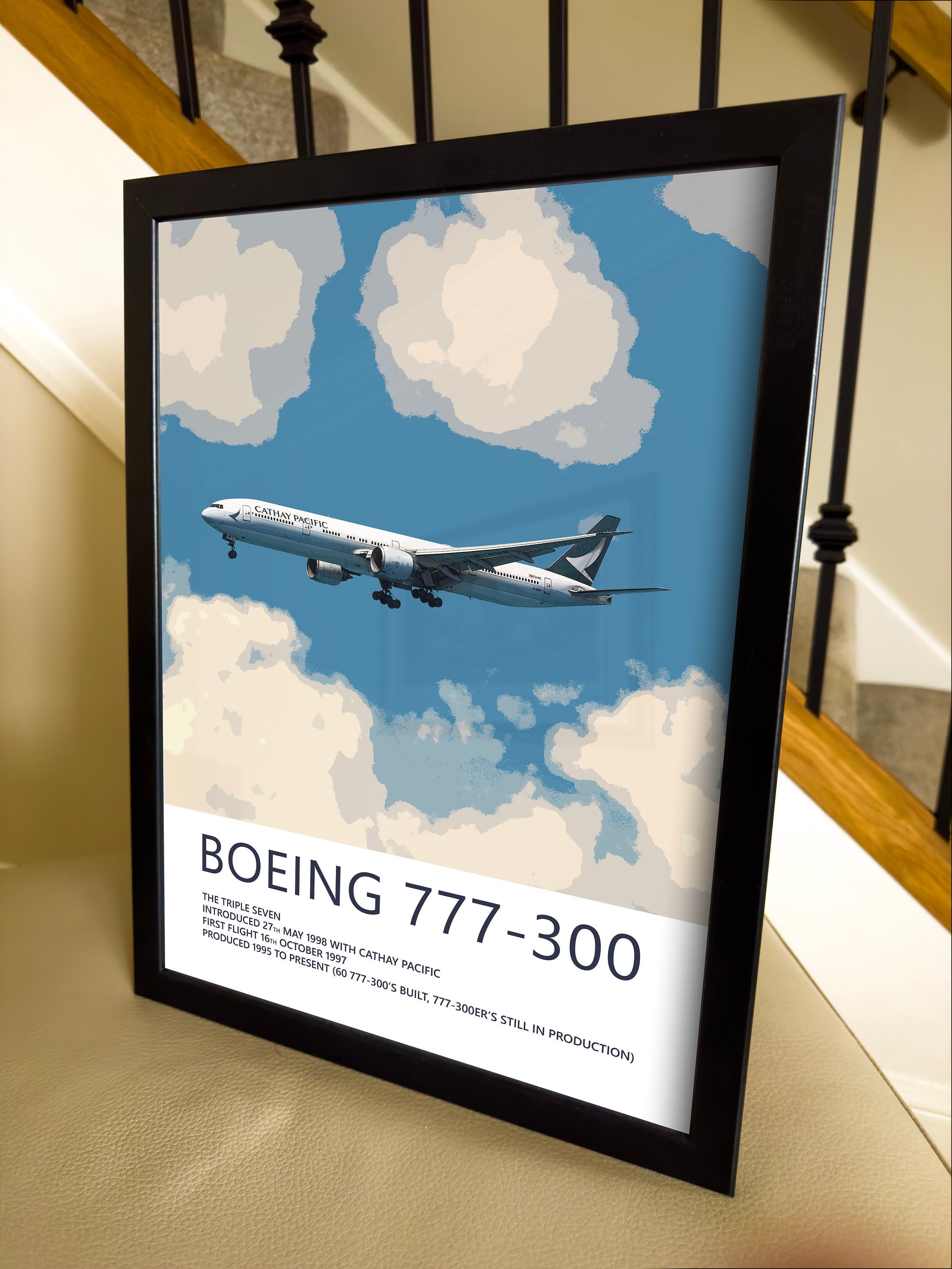 Cathay Pacific Boeing 777 Poster Plane Art for Aviation Enthusiasts ...