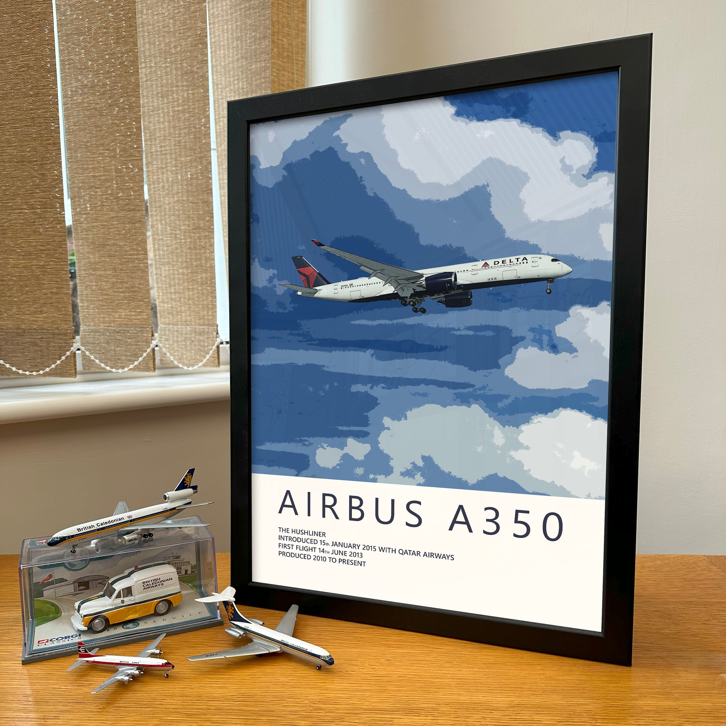 Delta Airlines Airbus A350 Poster Fine Aviation Artwork Fantastic Gift ...
