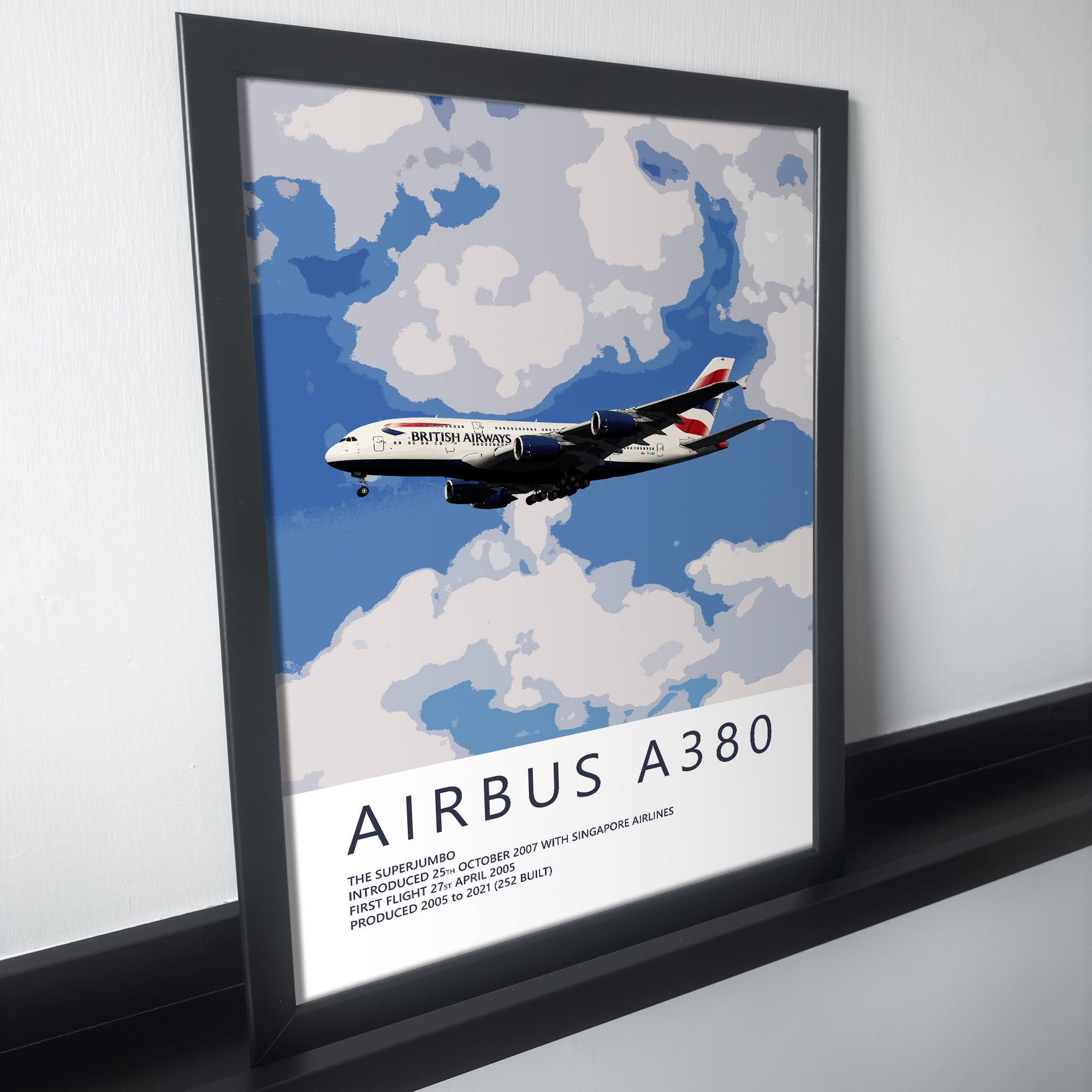 British Airways Airbus A380 Poster - Plane Art for Aviation Enthusiasts ...